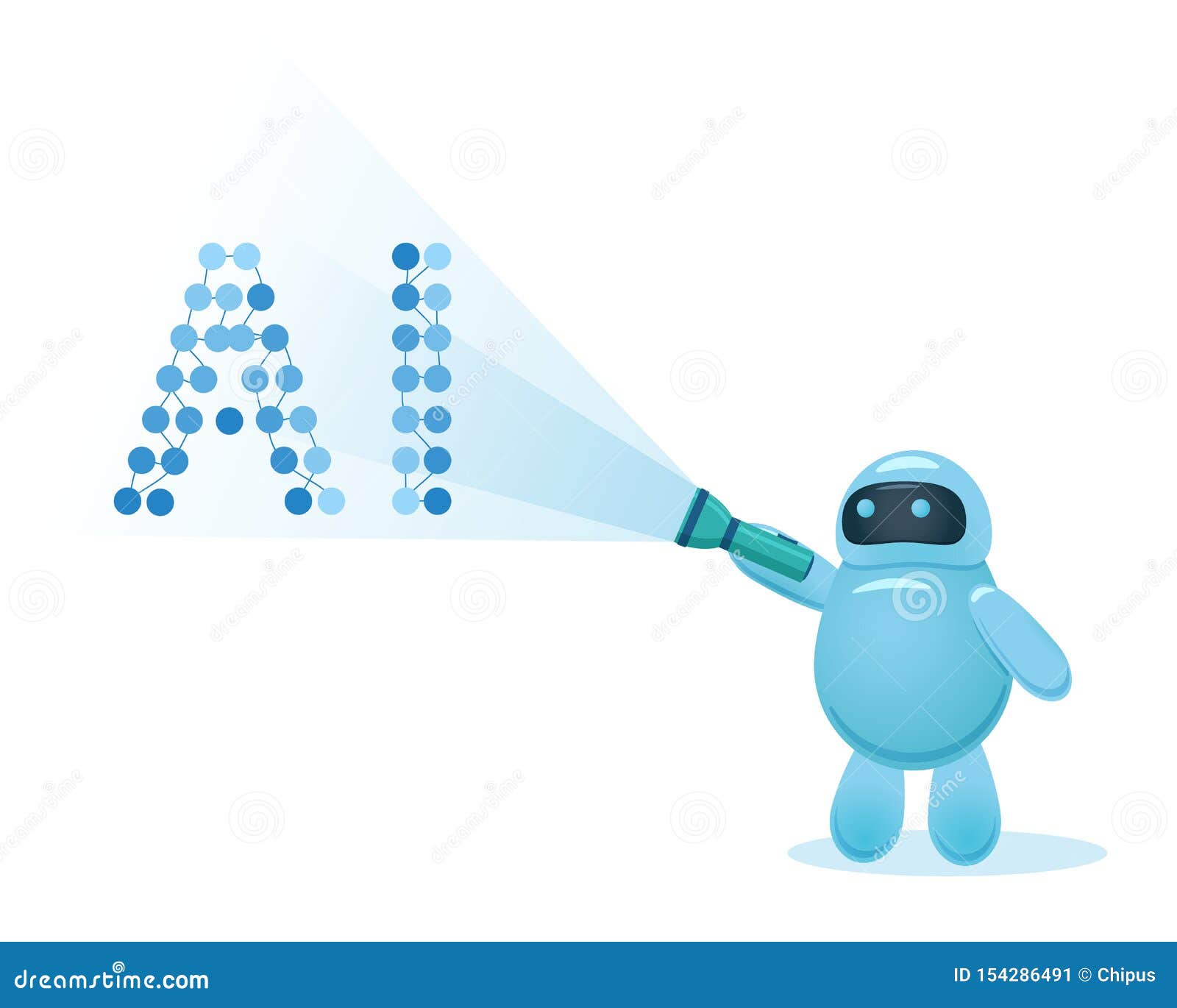 Cute Cartoon Robot Showing AI Letters Stock Vector - Illustration of ...