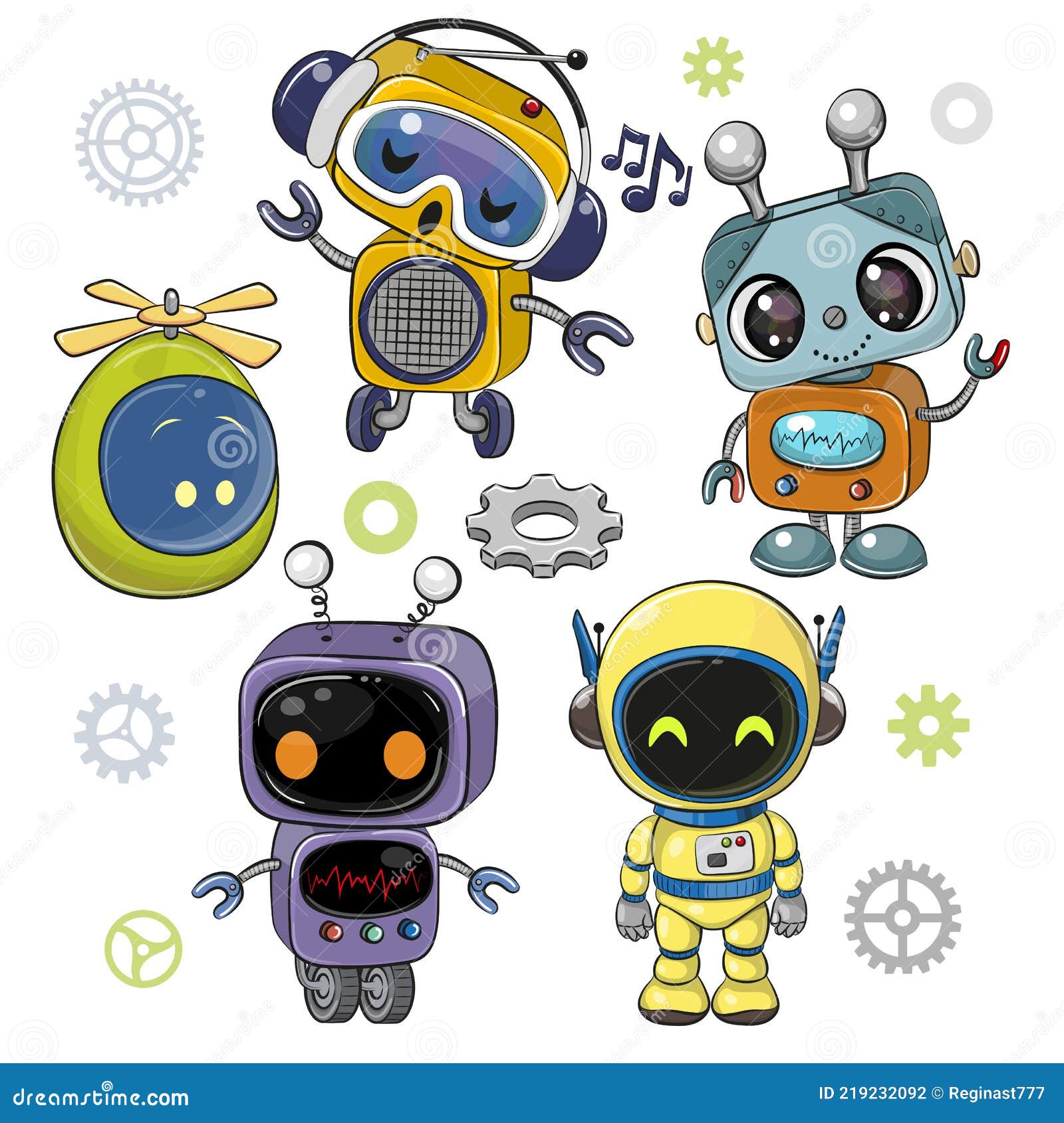 Cartoon Robots - Eight Characters Stock Photo | CartoonDealer.com #85863792
