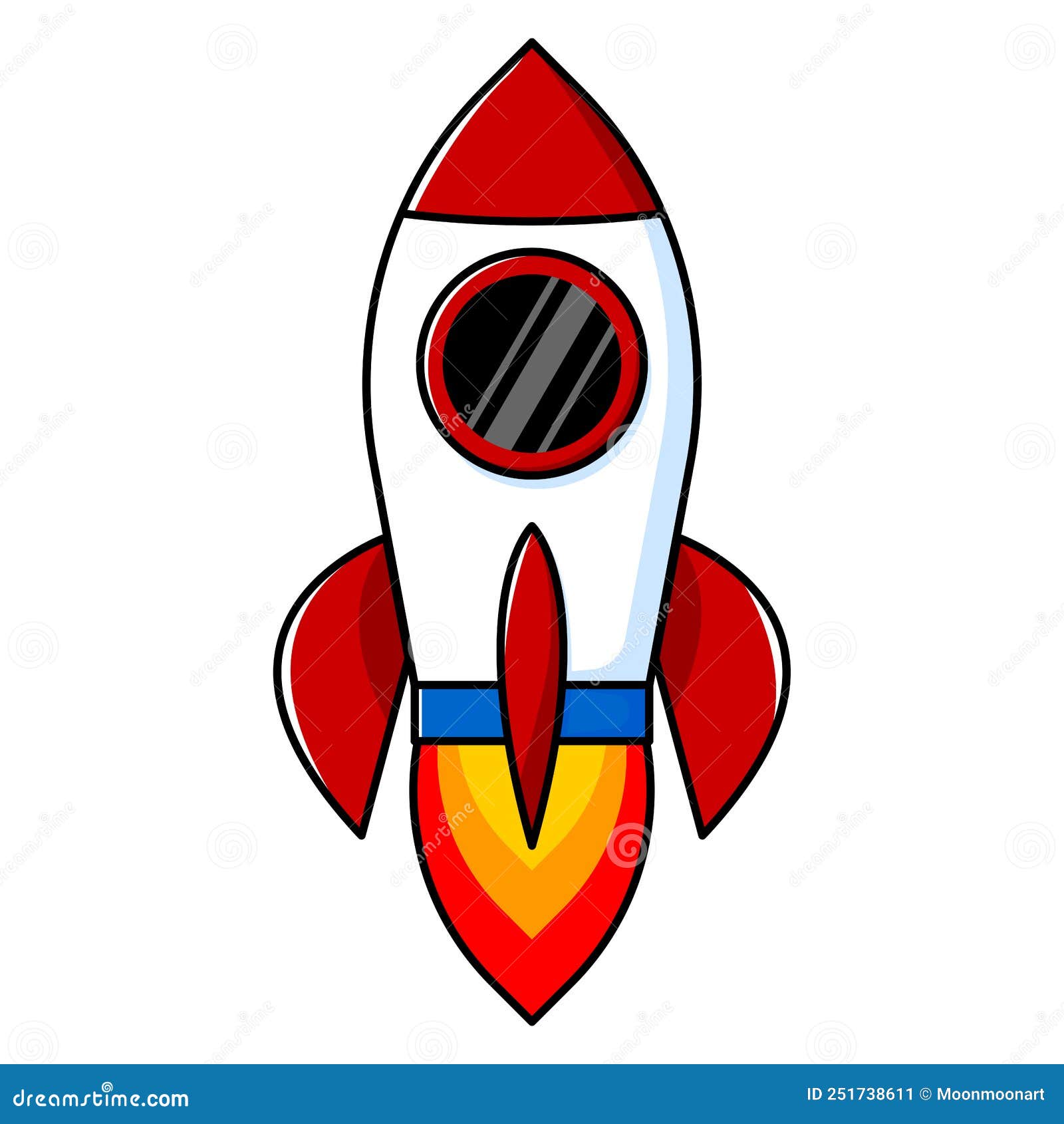 Cute Cartoon Rocket Illustration. Vector Color Image. Stock Vector ...