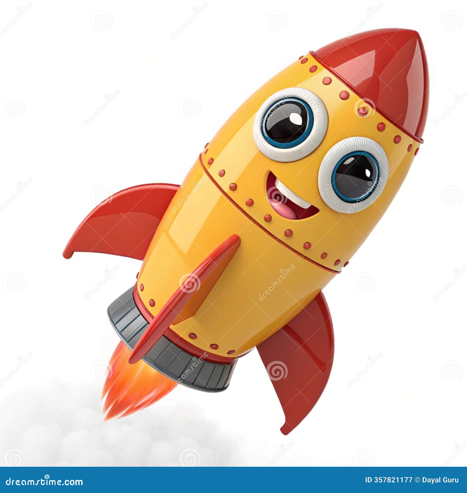 Cute Cartoon Rocket Ship Isolated on Stock Illustration - Illustration ...