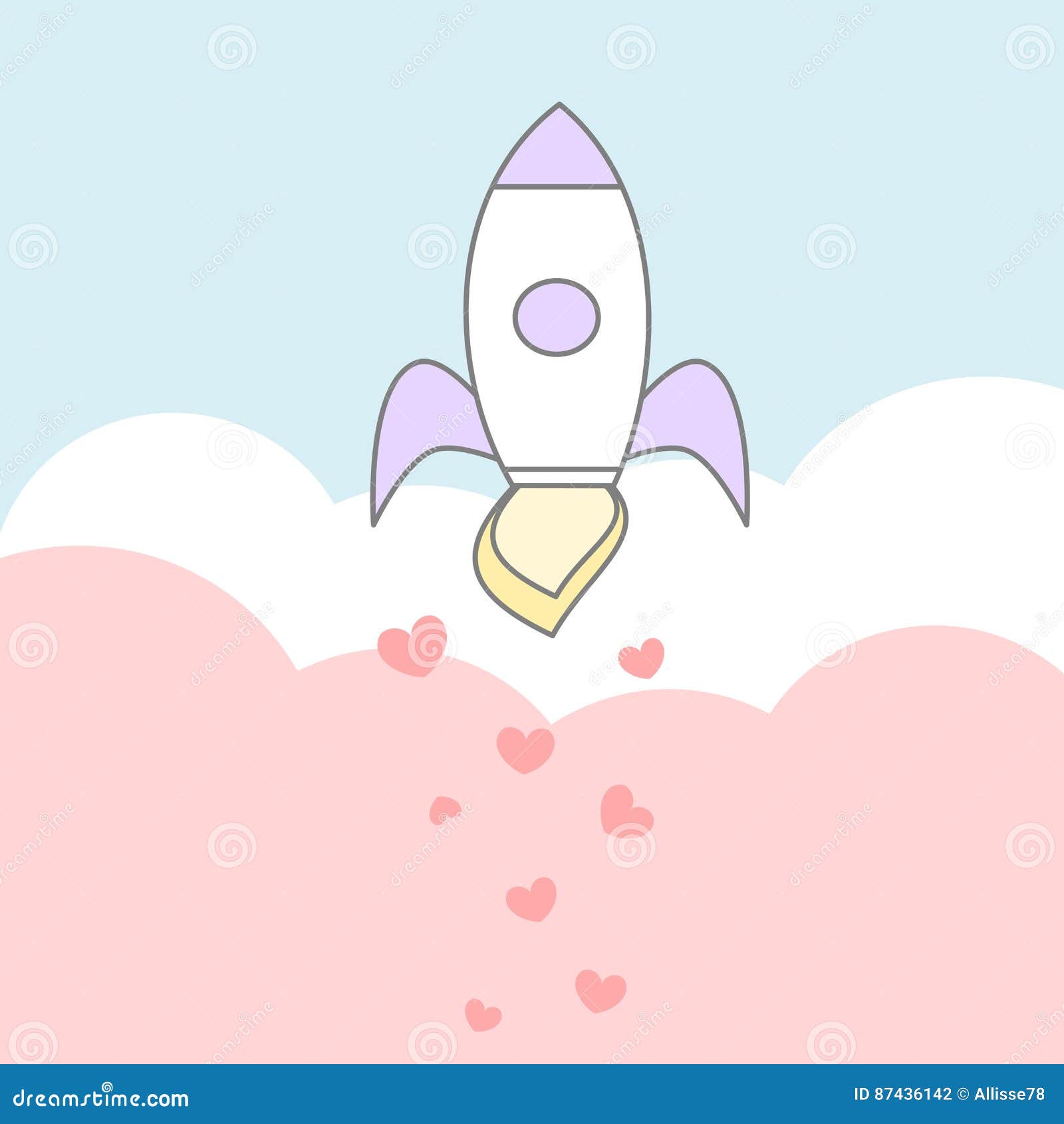 Cute Cartoon Rocket Vector Illustration Stock Vector - Illustration of ...