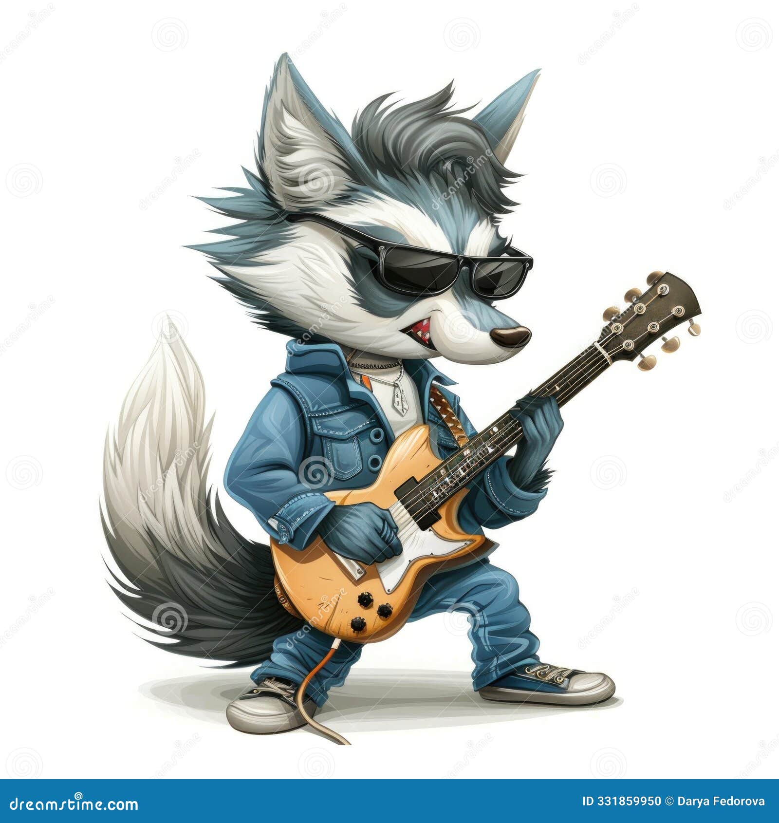 Animated Fox DJs Rocking The Party Scene Royalty-Free Stock Image ...