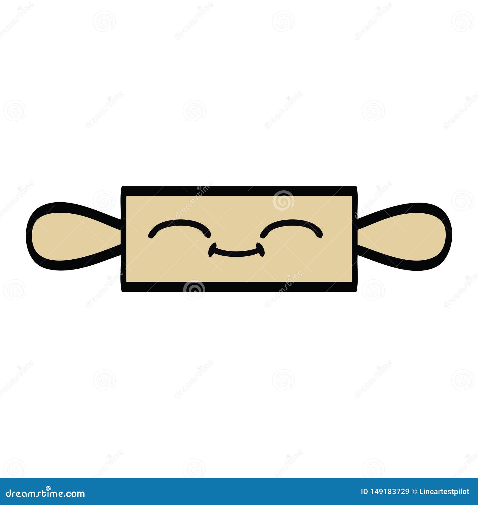 Cute cartoon rolling pin stock vector. Illustration of quirky - 149183729