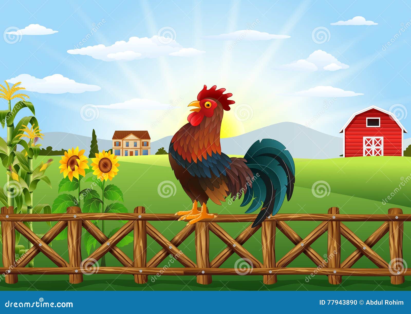 Cartoon Rooster Chicken Standing Royalty-Free Stock Image ... Cartoon Rooster Chicken Standing Royalty-Free Stock Image ...