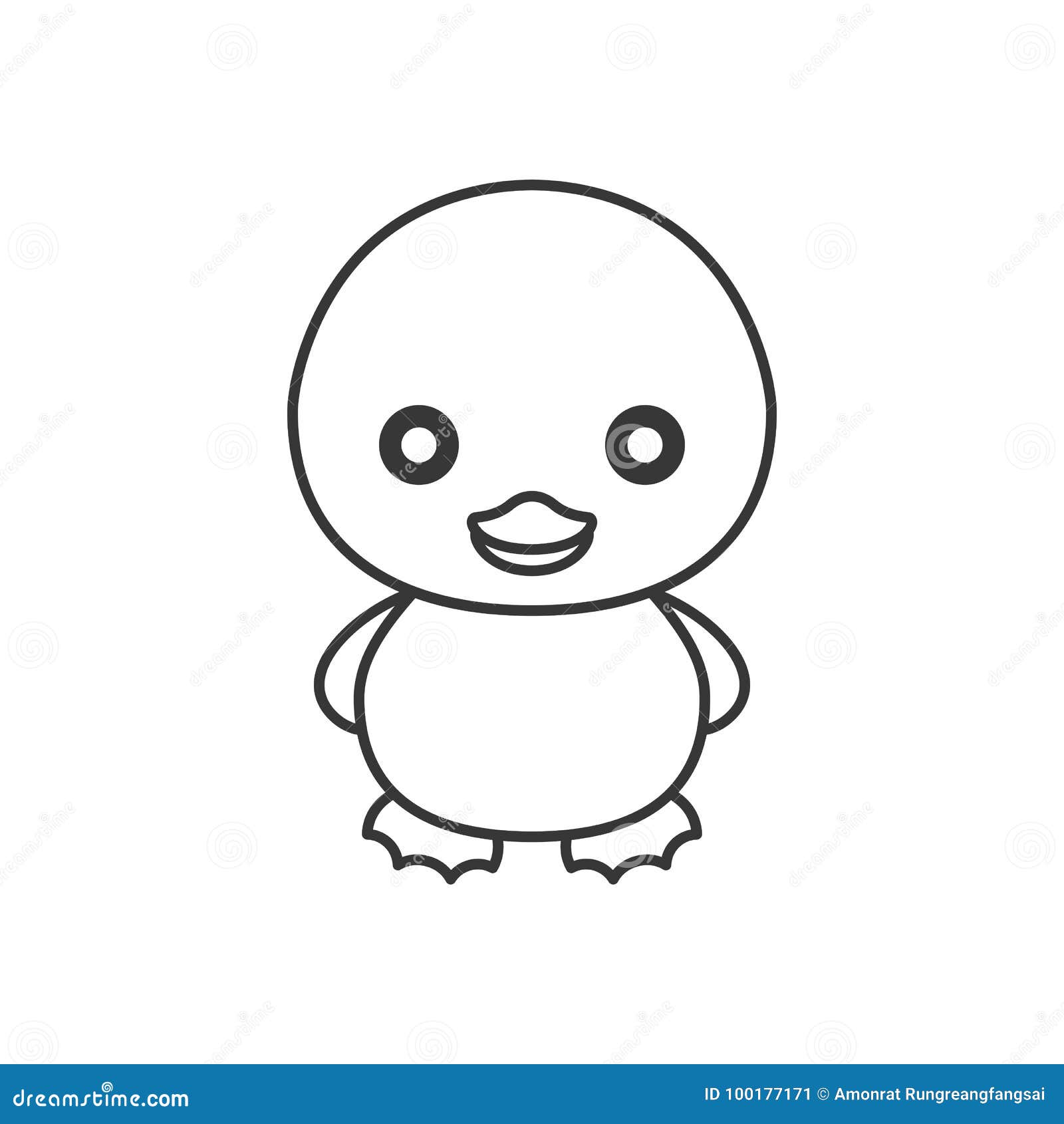 Duck Outline Draw Black And White Royalty-Free Stock Photo ...