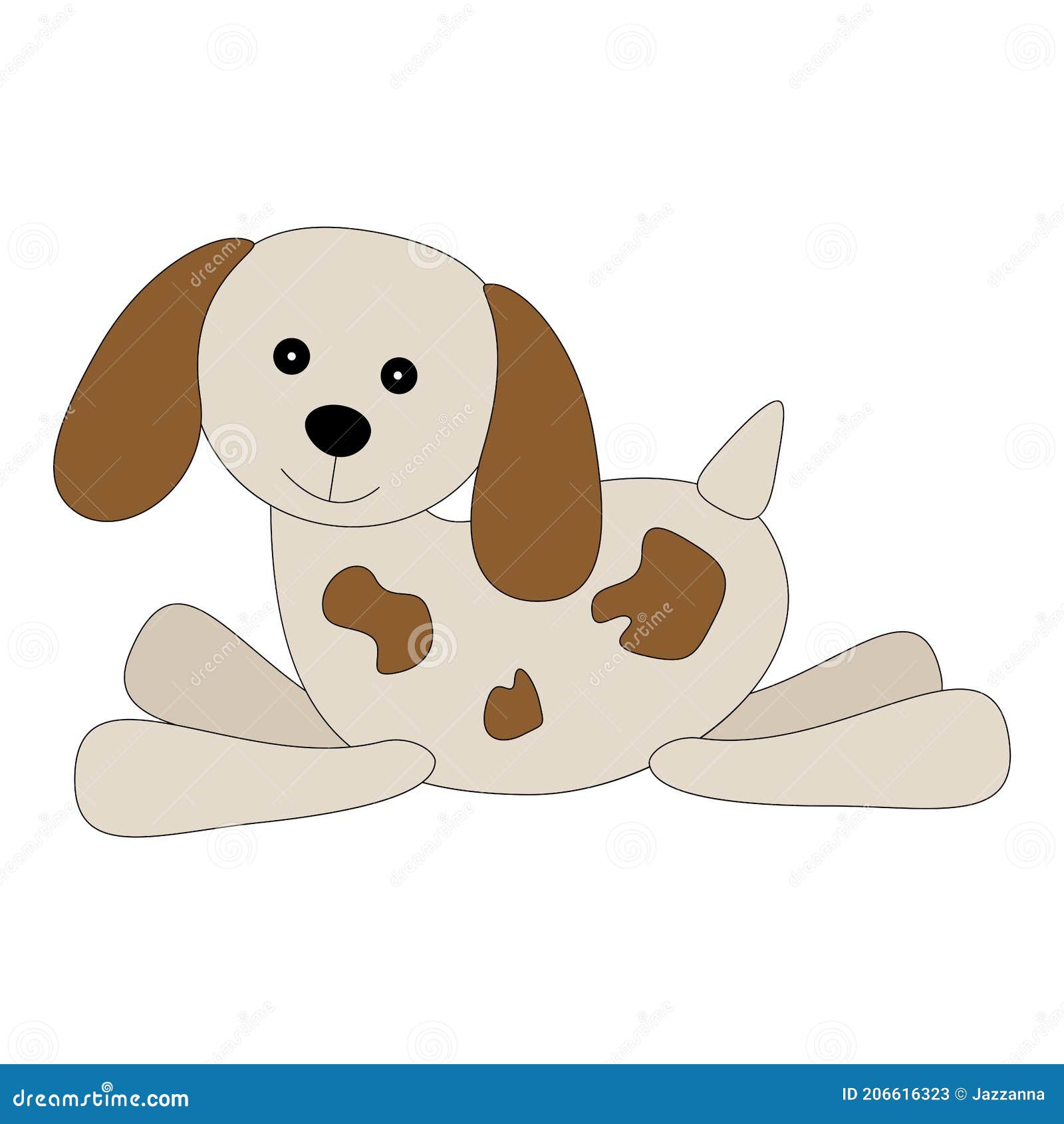 Cute cartoon running dog stock vector. Illustration of drawing - 206616323