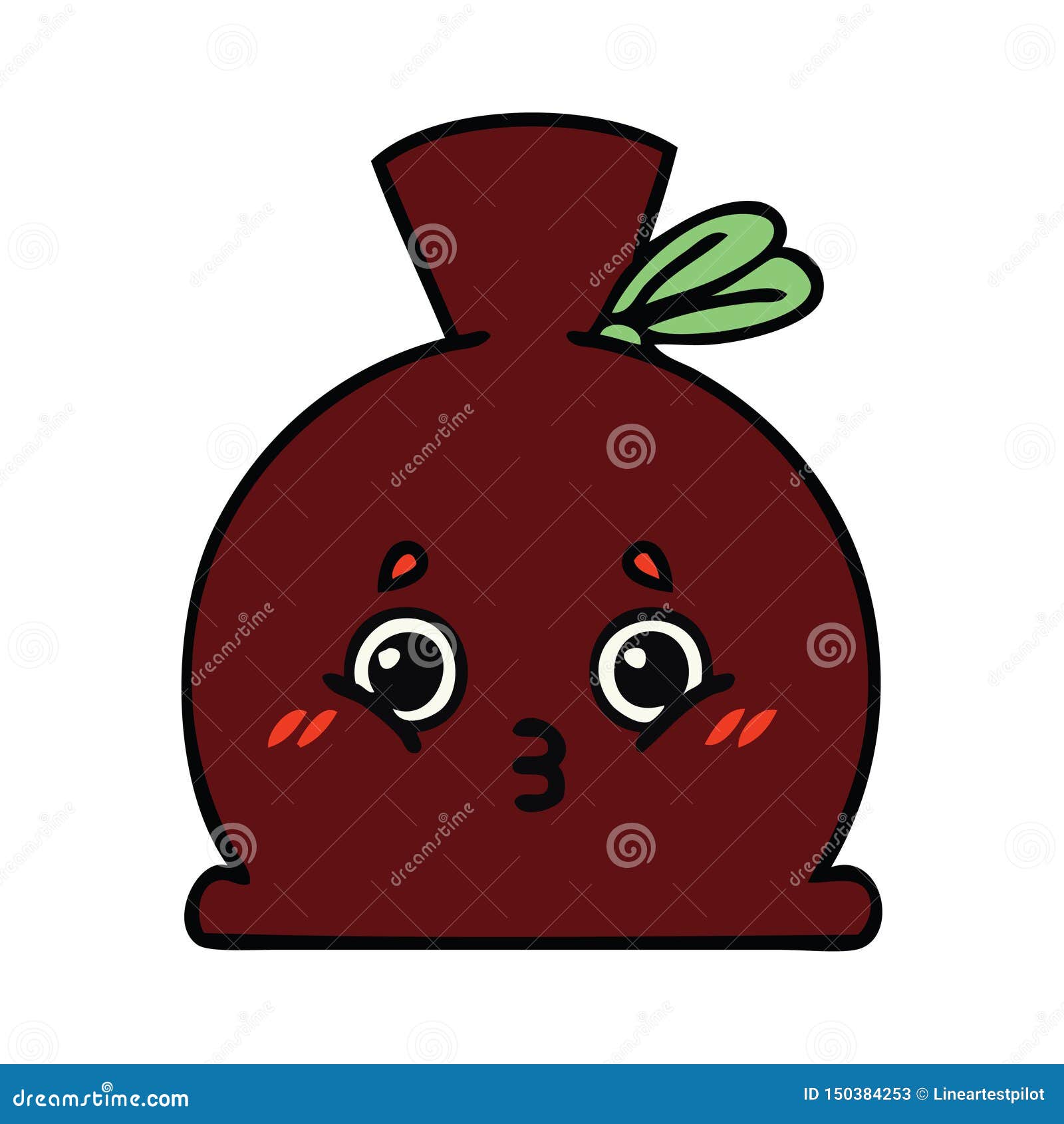 Cute cartoon of a sack stock vector. Illustration of clip - 150384253