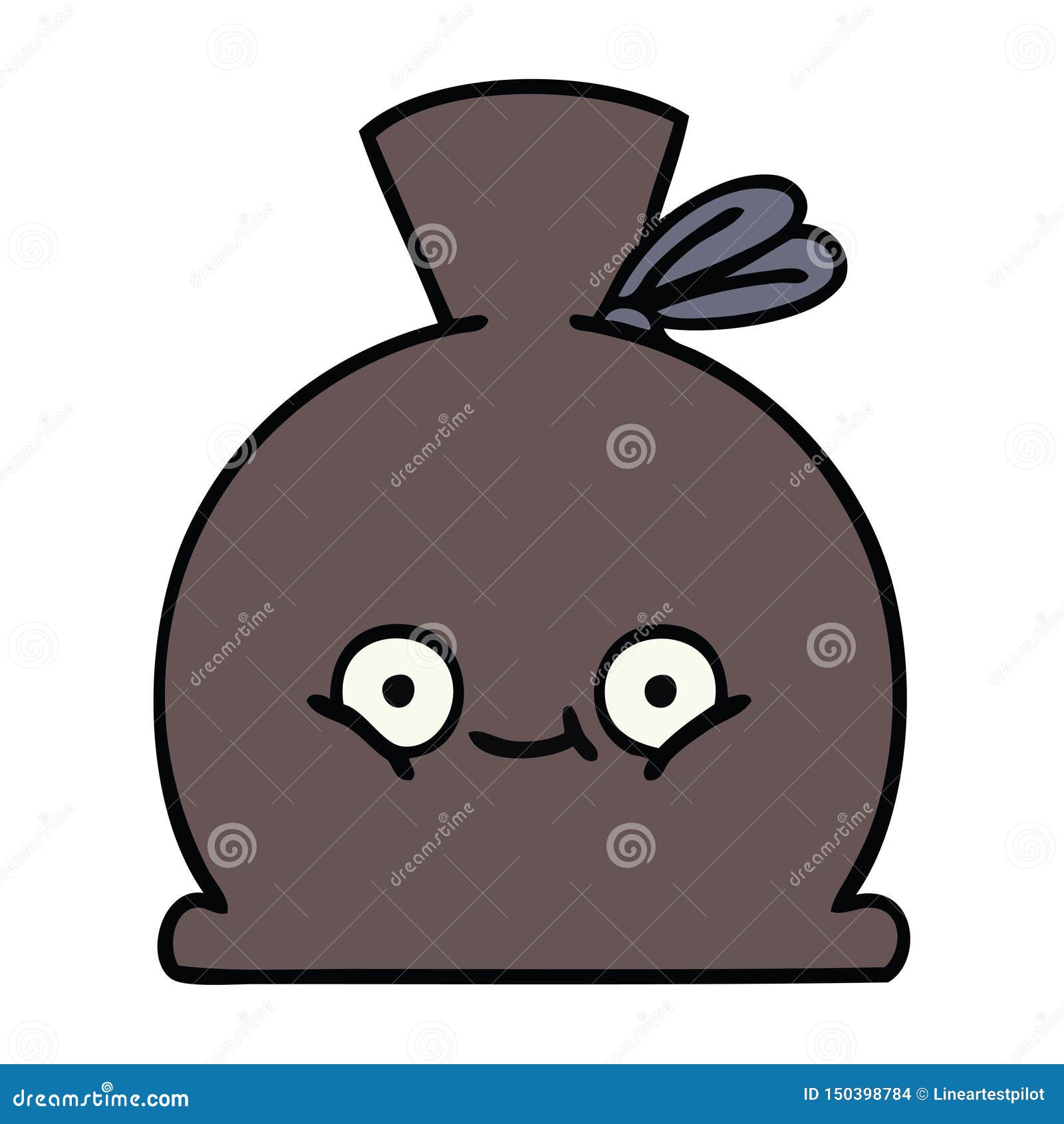 Cute cartoon of a sack stock vector. Illustration of face - 150398784