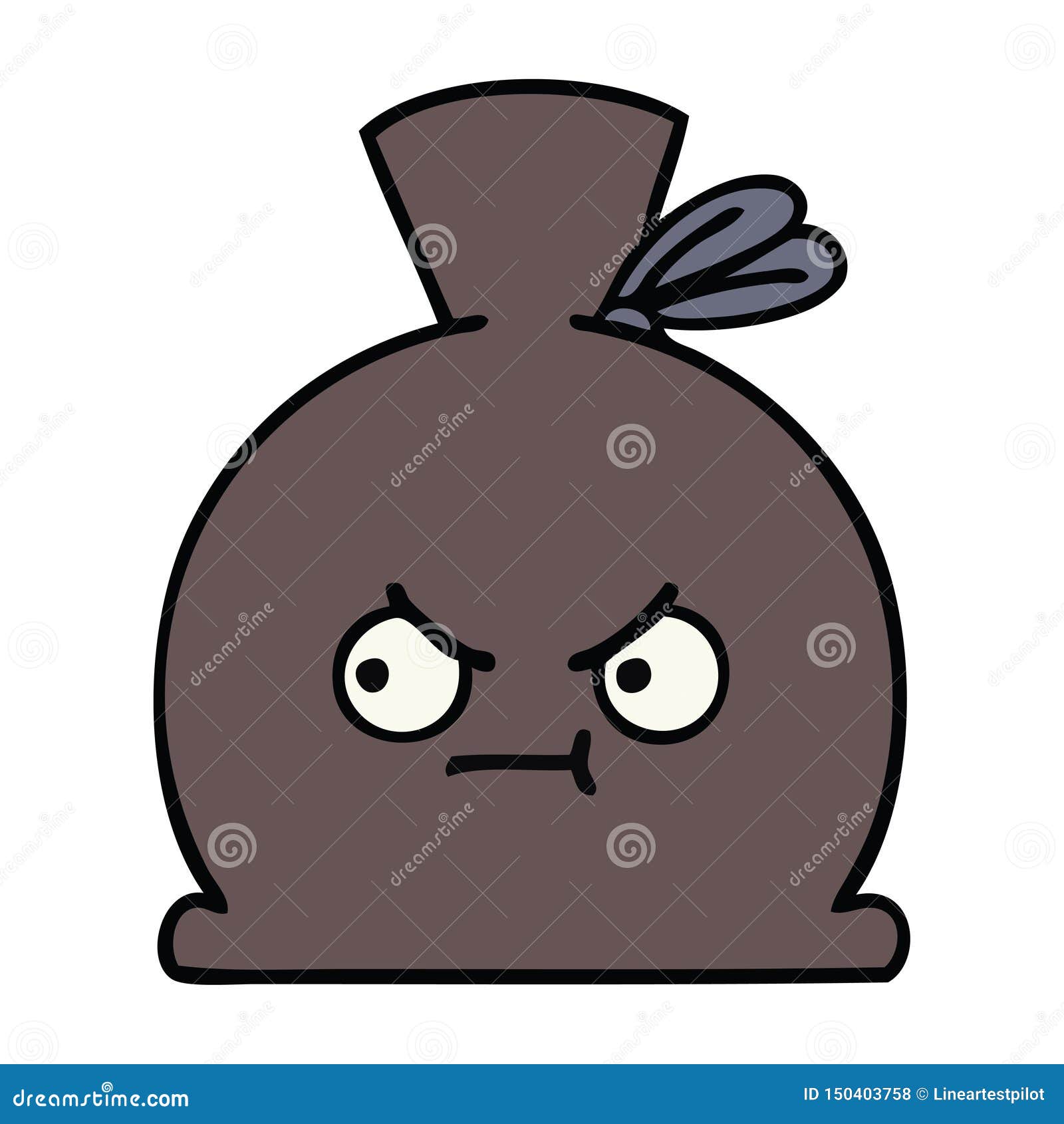 Cute cartoon of a sack stock vector. Illustration of retro - 150403758