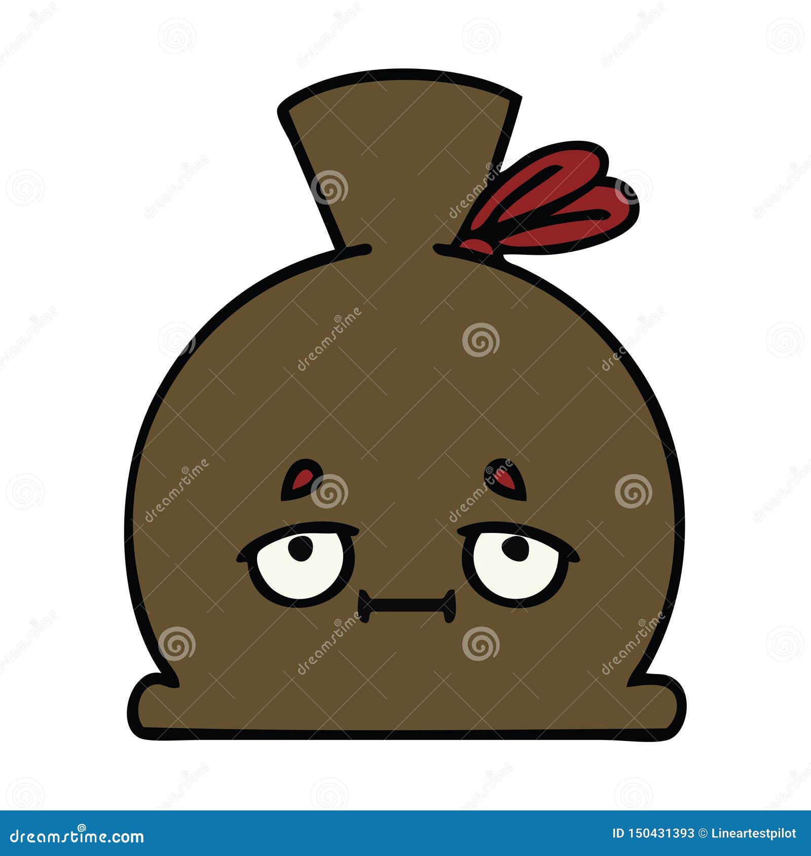 Cute cartoon of a sack stock vector. Illustration of sack - 150431393