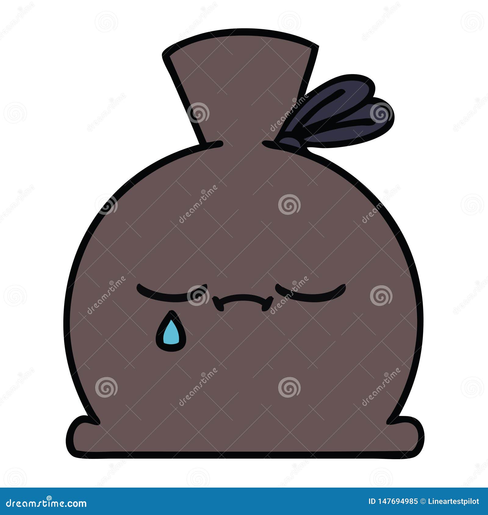 Cute cartoon sack stock vector. Illustration of hand - 147694985