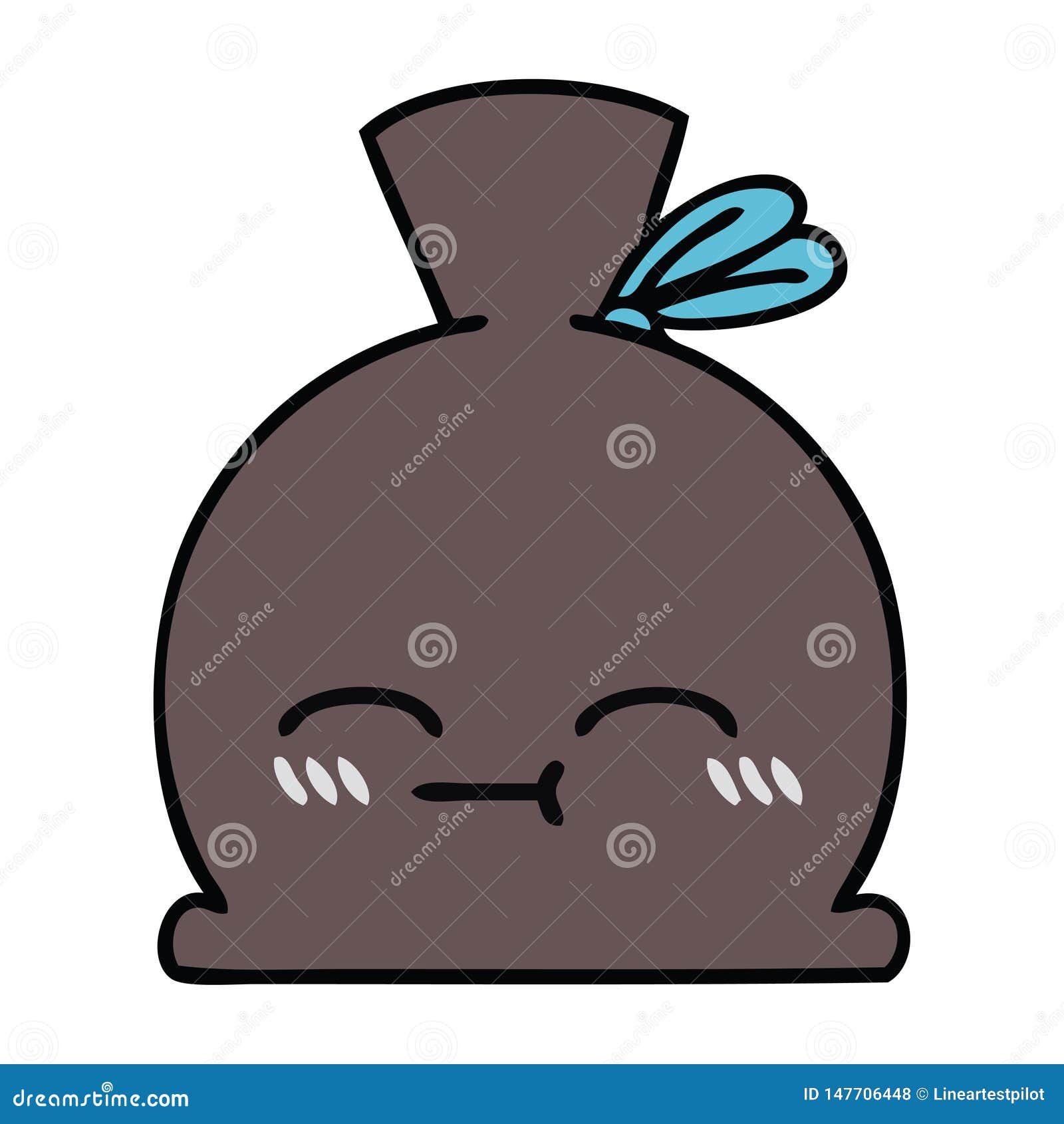 Cute cartoon sack stock vector. Illustration of freehand - 147706448