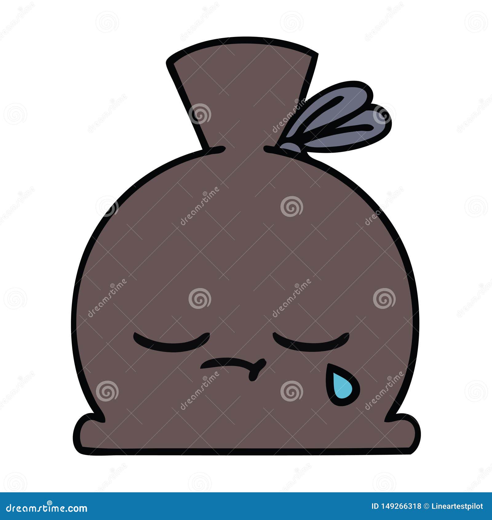 Cute cartoon sack stock vector. Illustration of quirky - 149266318