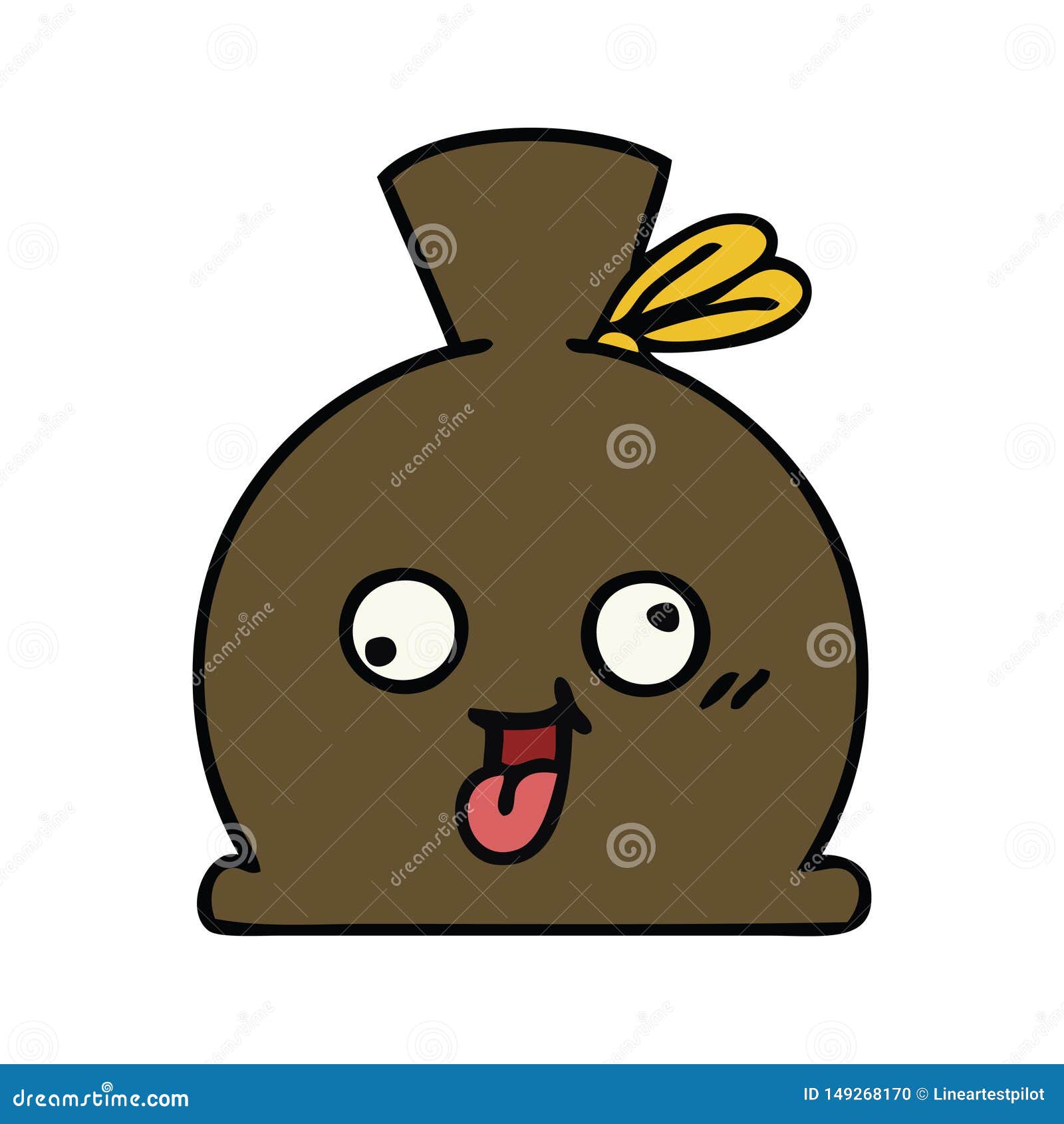 Cute cartoon sack stock vector. Illustration of drawing - 149268170