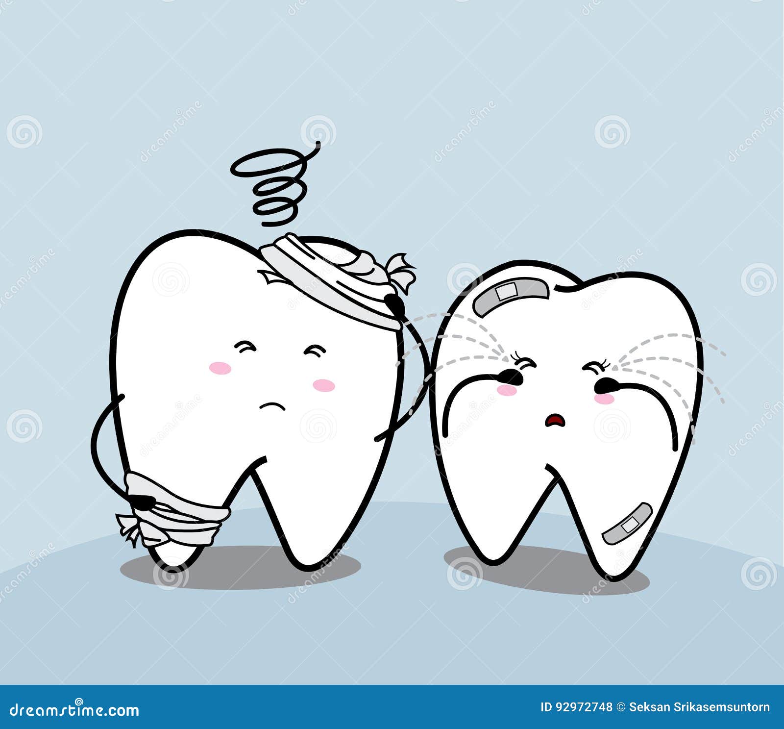Cute cartoon sad tooth stock vector. Illustration of mouth - 92972748