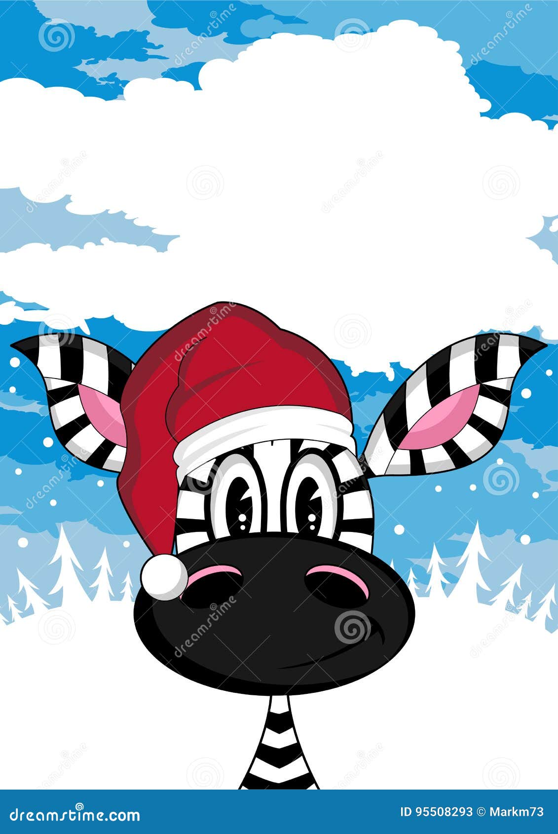Cute Cartoon Santa Claus Zebra Stock Vector - Illustration of christmas ...