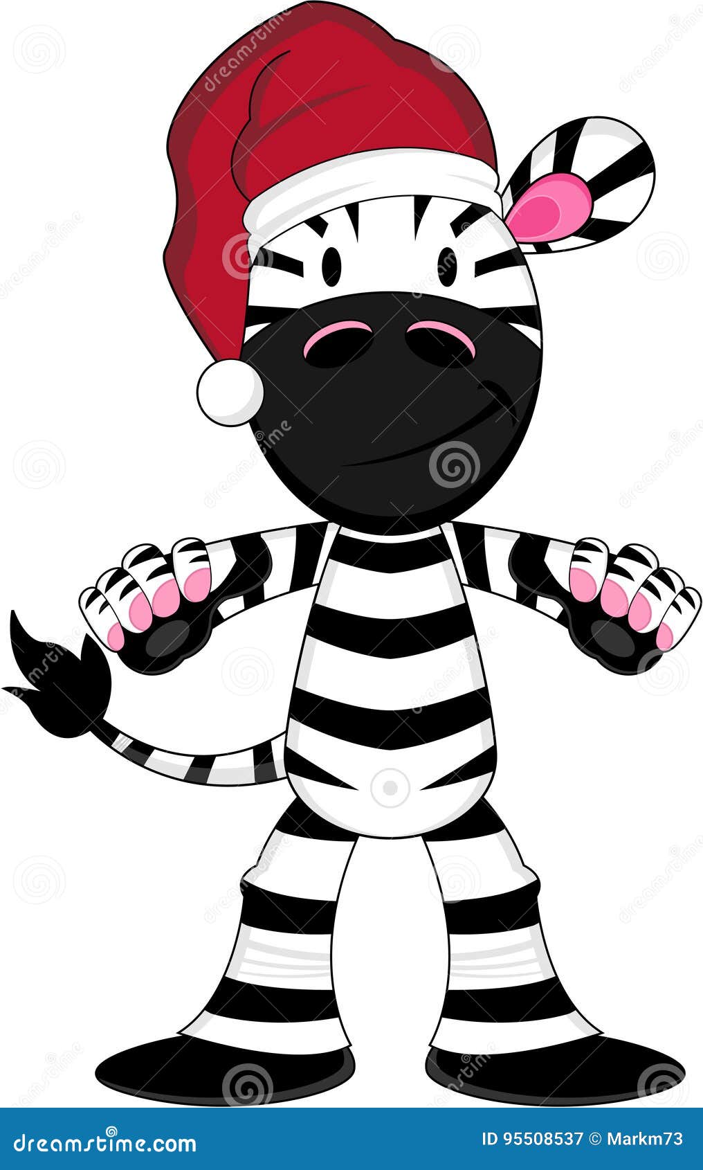 Cute Cartoon Santa Claus Zebra Stock Vector - Illustration of zebras ...