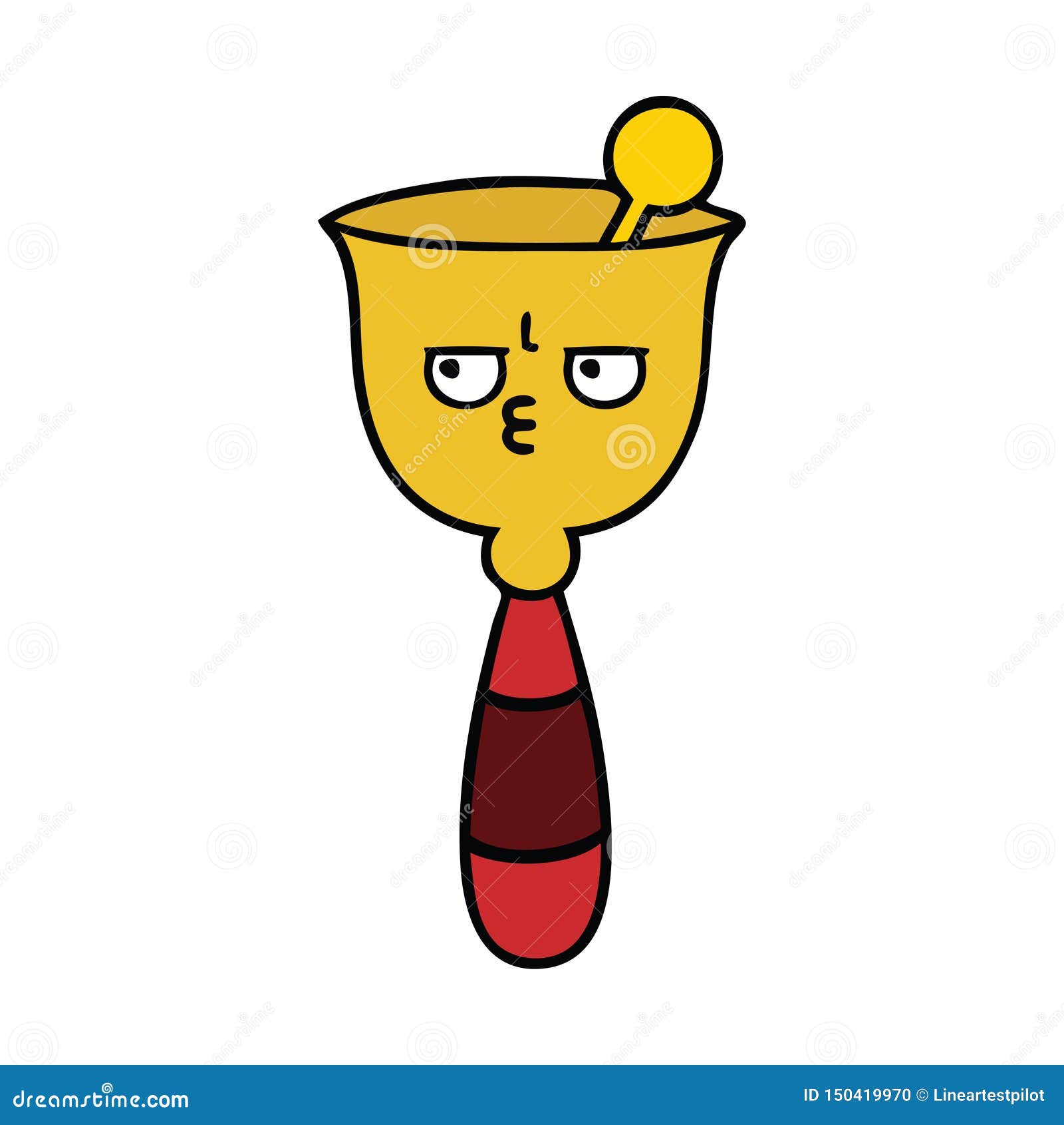 Cute Cartoon of a School Bell Stock Vector - Illustration of handbell ...
