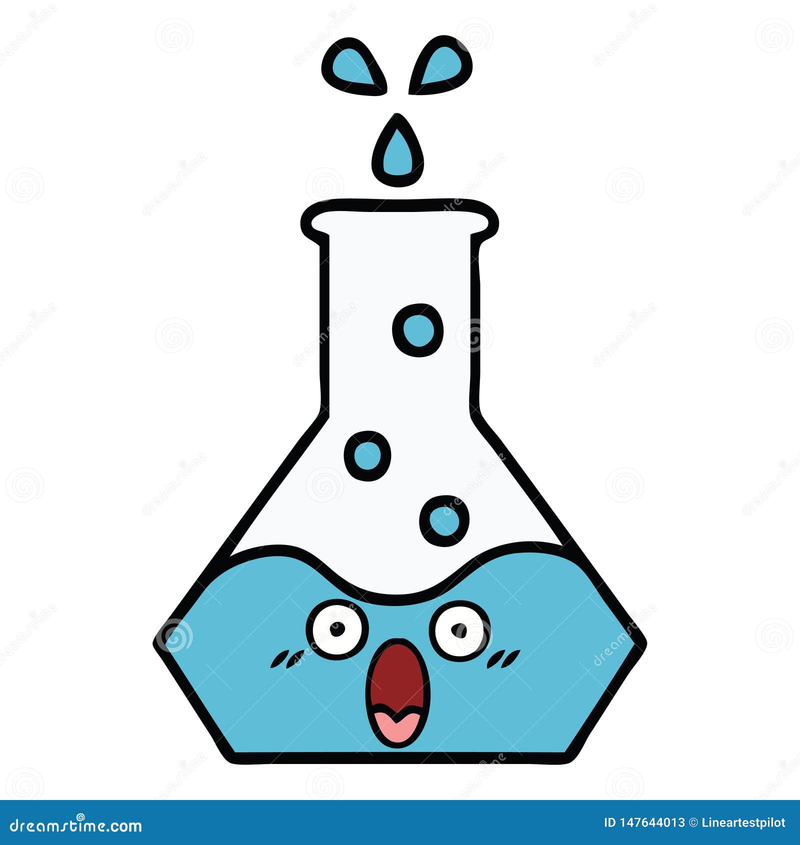 Cute Cartoon Science Beaker Stock Vector - Illustration of clipart ...