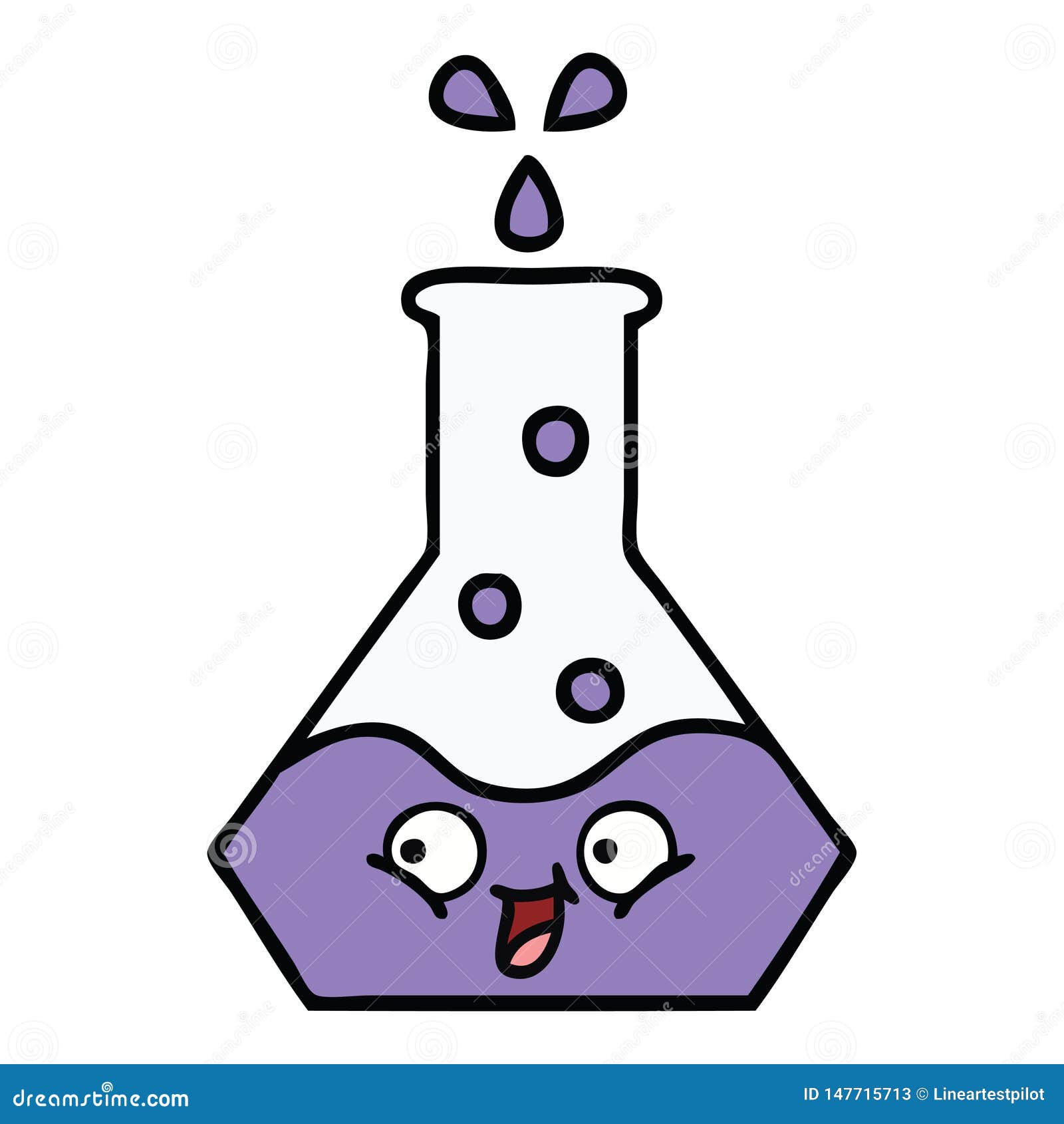 Cute Cartoon Science Beaker Stock Vector - Illustration of hand ...