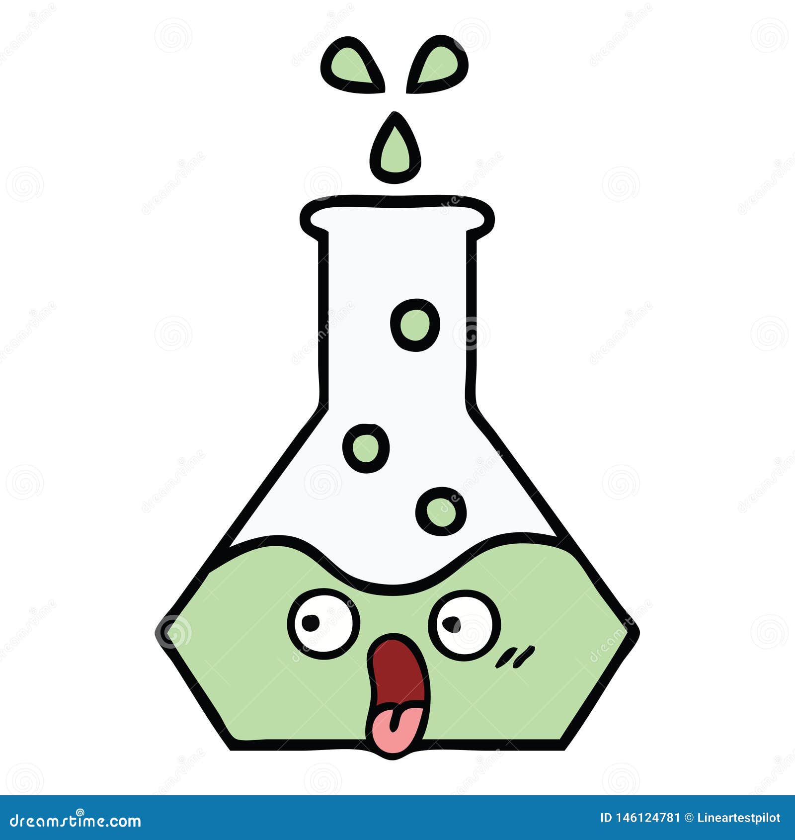 Cute Cartoon of a Science Beaker Stock Vector - Illustration of beaker ...