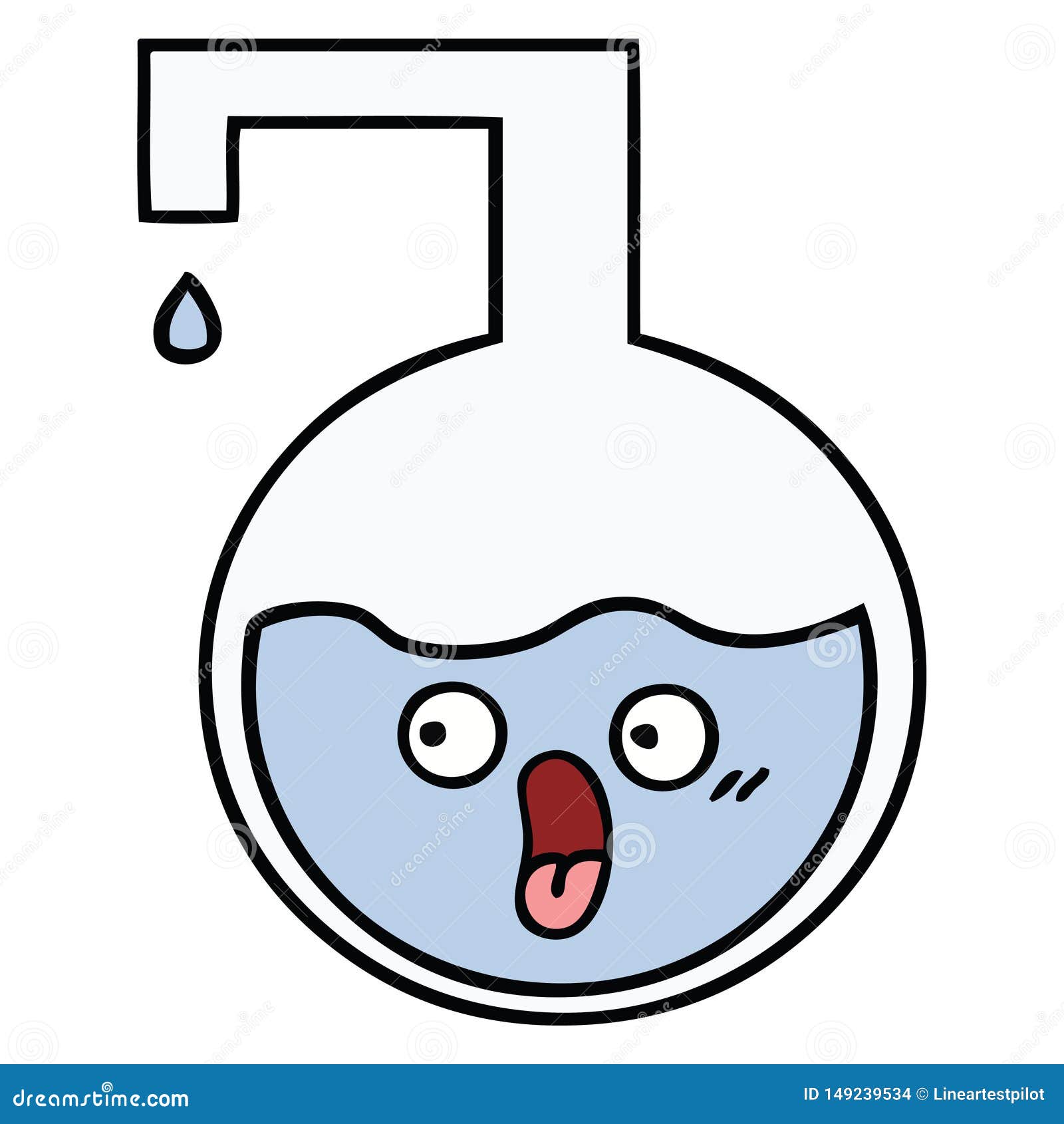 Cute Cartoon Science Experiment Stock Vector - Illustration of flask ...