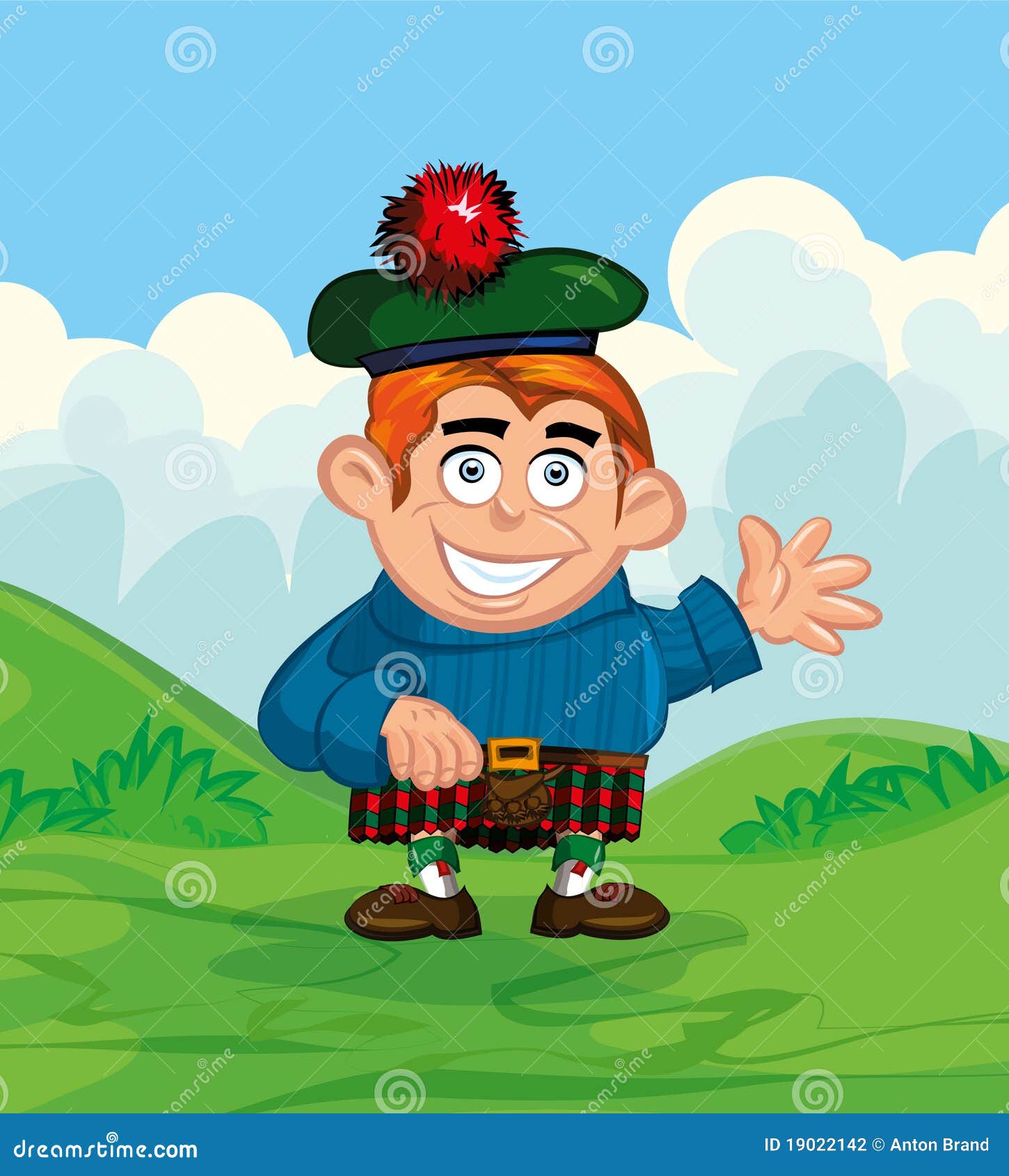 Cute cartoon of scotsman stock vector. Illustration of scot - 19022142