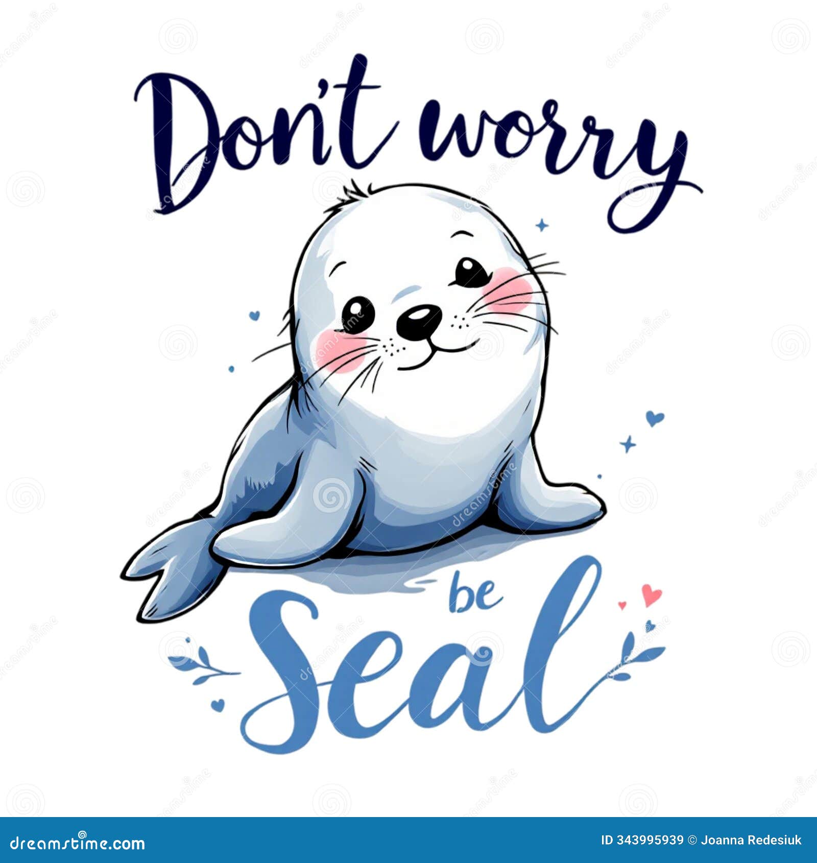 A Cute, Cartoon Seal is Depicted with a Friendly Expression, Surrounded ...