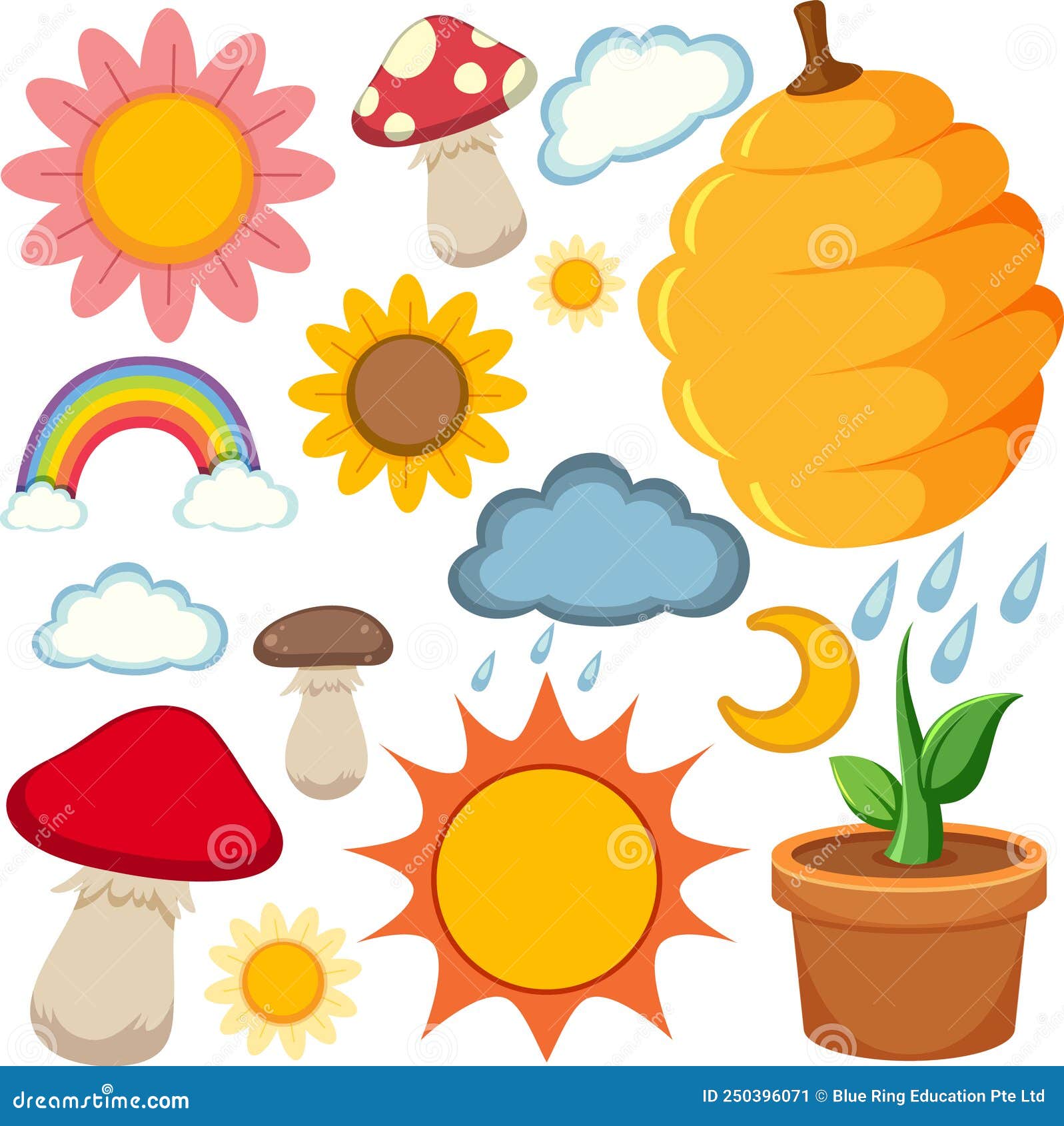 Cute Cartoon Seamless Pattern Stock Vector - Illustration of flower ...