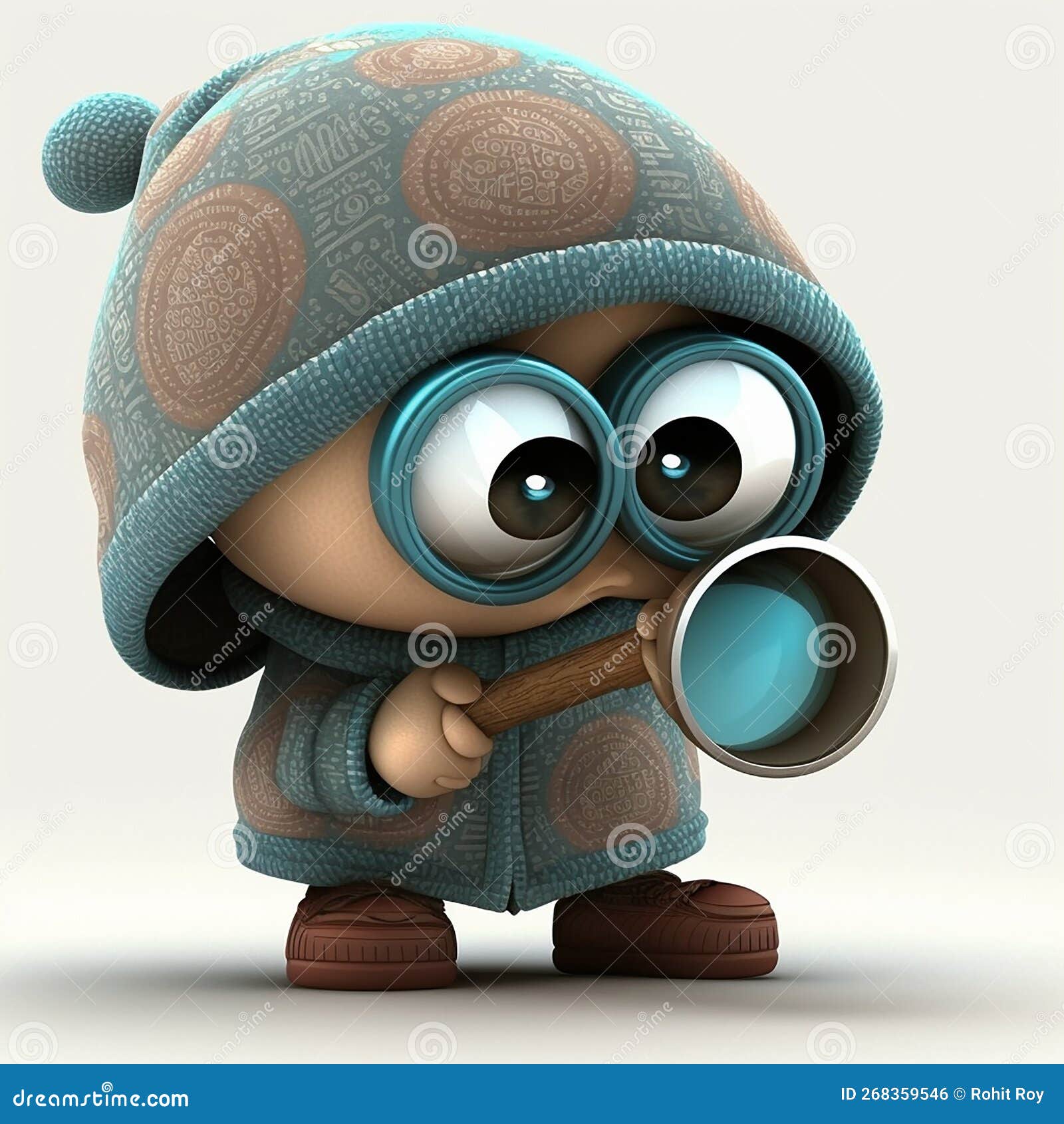 Cute Cartoon Search Character Stock Illustration - Illustration of ...