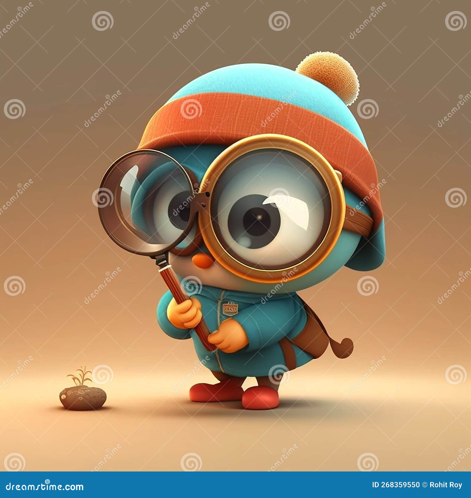 Cute Cartoon Search Character Stock Illustration - Illustration of ...