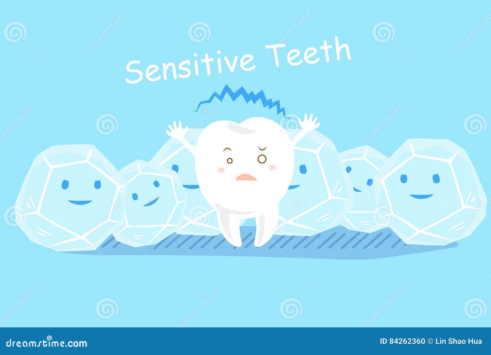 Sensitive Teeth Cartoon Vector | CartoonDealer.com #142475023