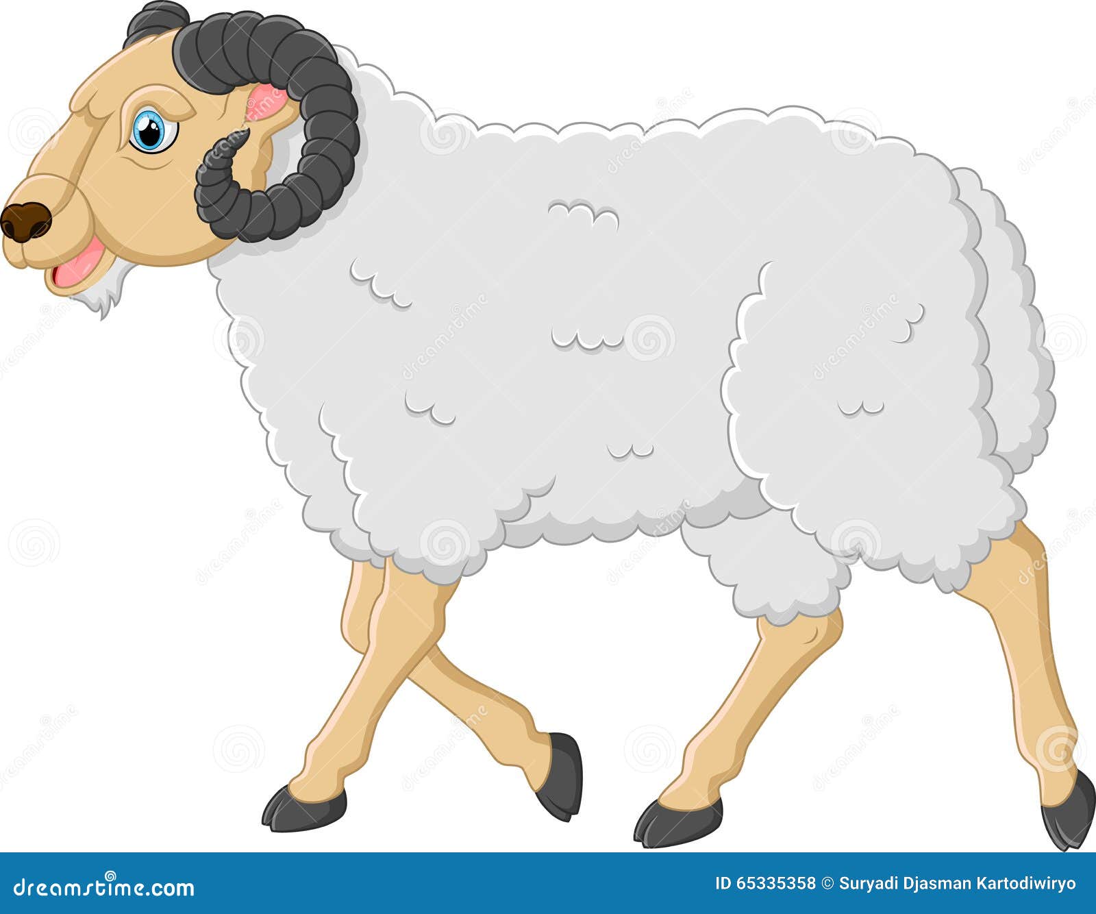 Sheep Character Animal Illustration Cartoon Contour Coloring ...
