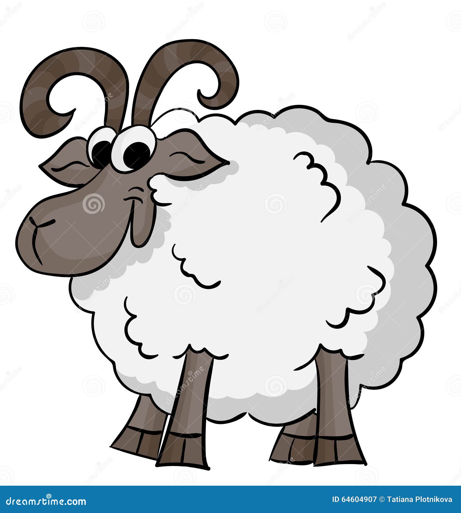 Cute cartoon sheep stock vector. Illustration of cheerful - 64604907