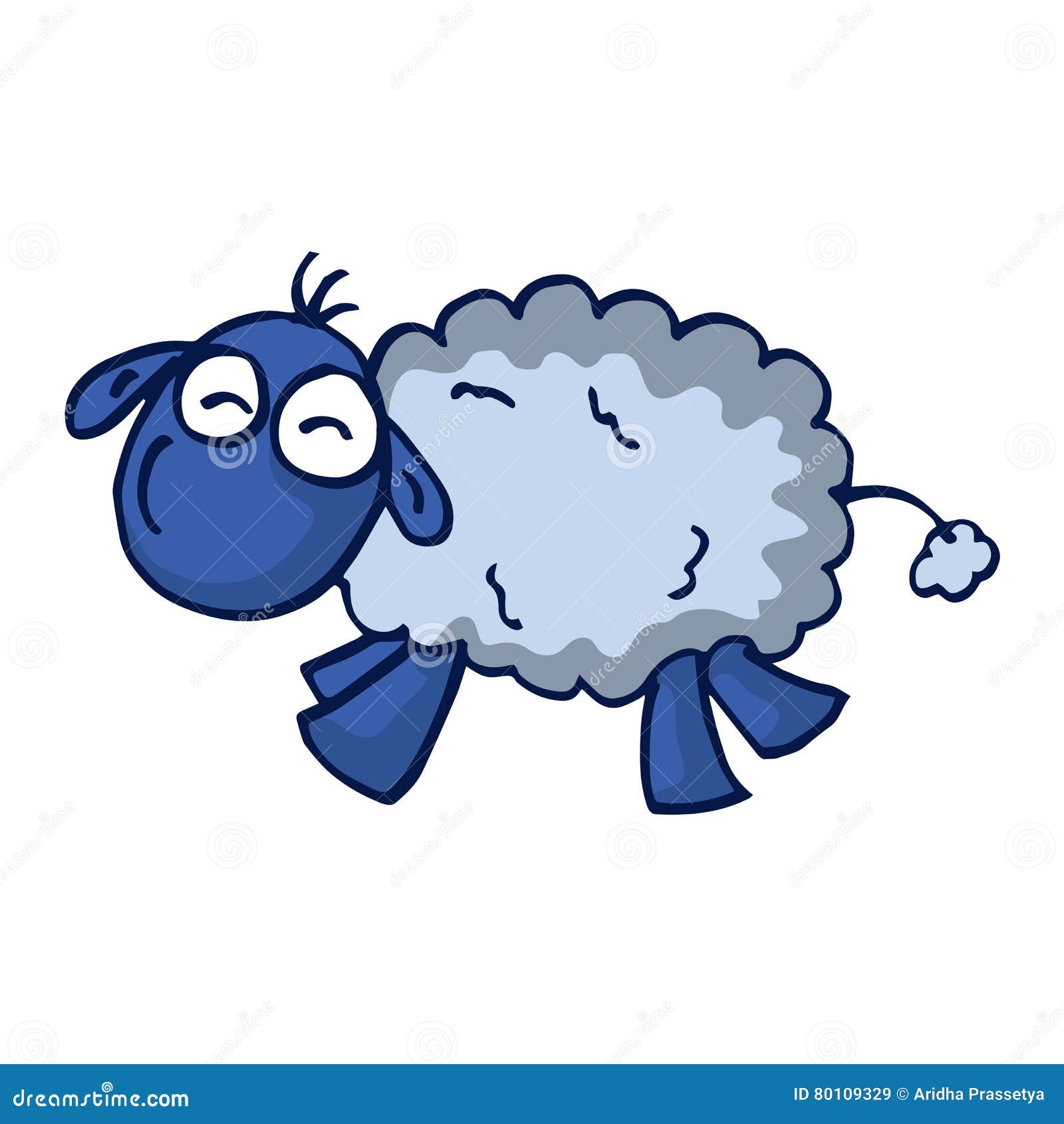 Cute Cartoon Sheep Vector Illustration Stock Vector - Illustration of ...