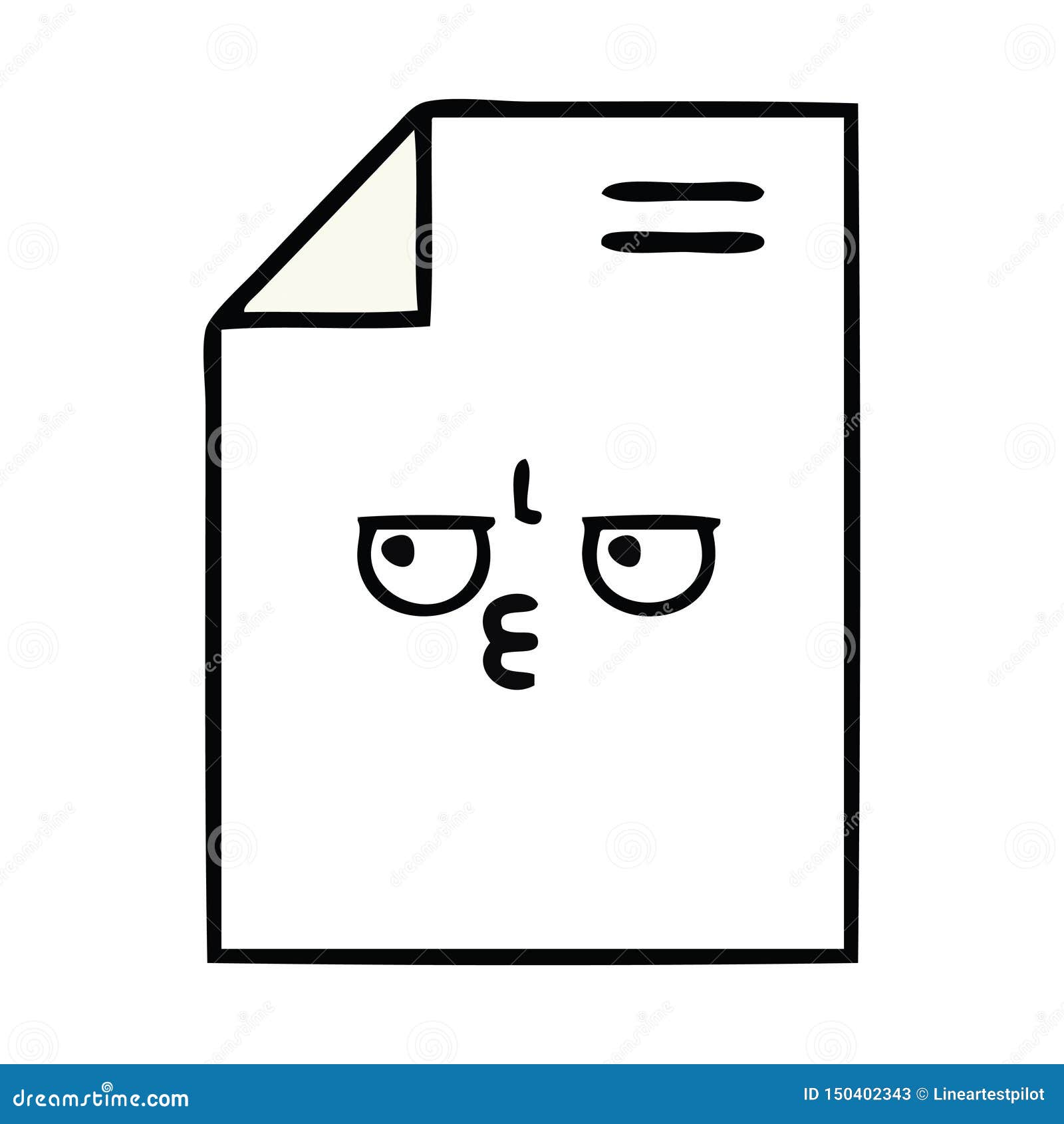 Cute Cartoon of a Sheet of Paper Stock Vector - Illustration of ...