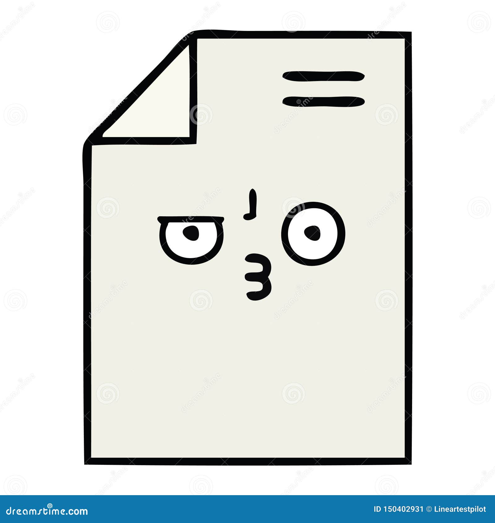 Cute Cartoon of a Sheet of Paper Stock Vector - Illustration of ...