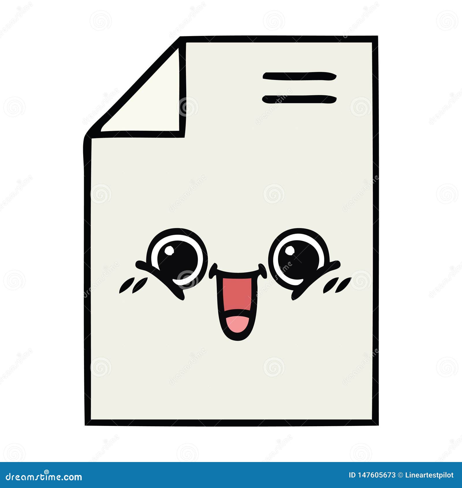 Cute Cartoon Sheet of Paper Stock Vector - Illustration of paper ...