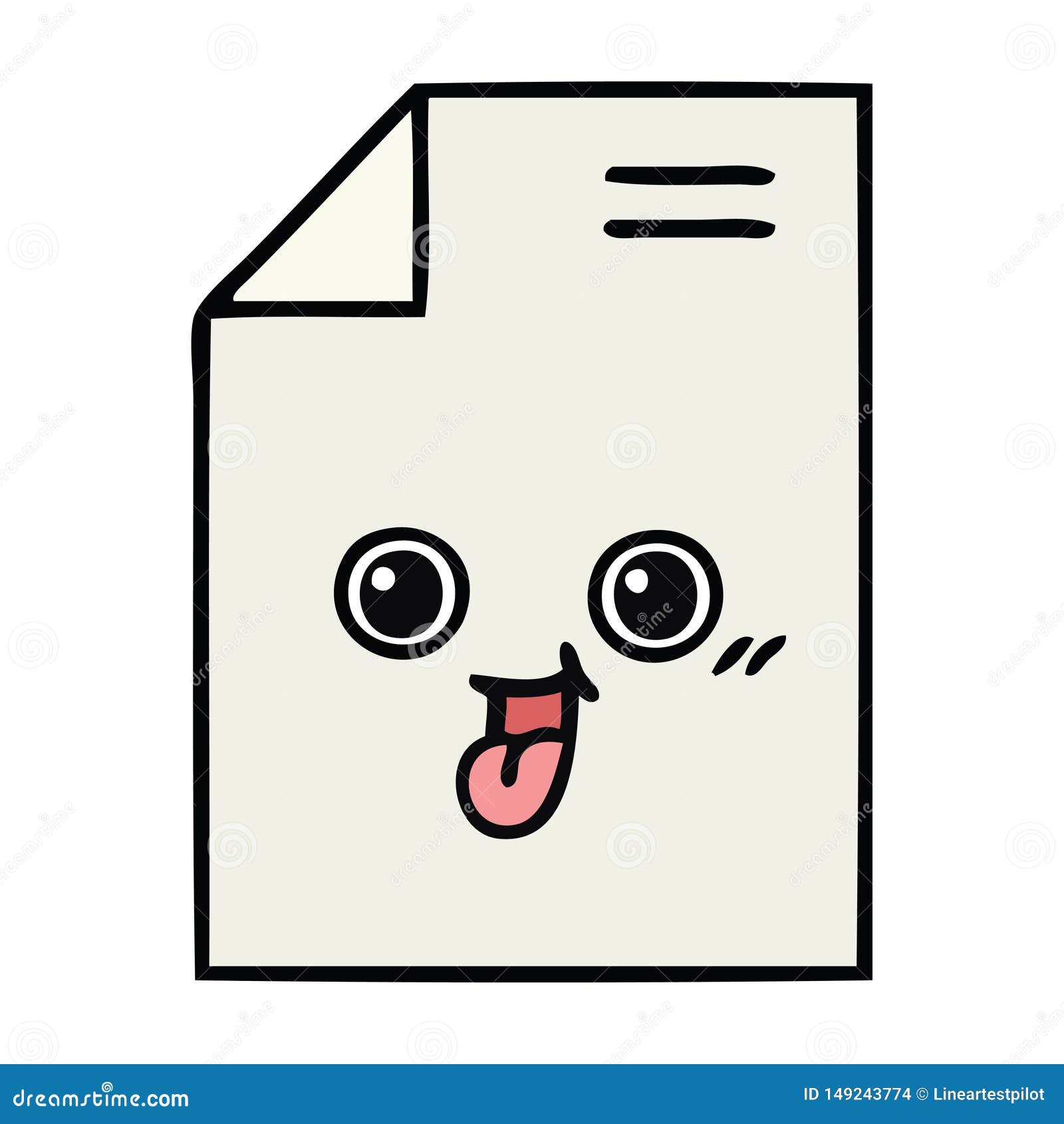 Cute Cartoon Sheet of Paper Stock Vector - Illustration of hand, face ...