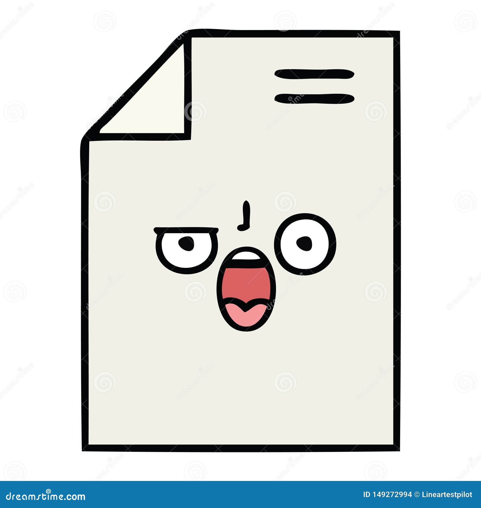 Cute Cartoon Sheet of Paper Stock Vector - Illustration of hand ...