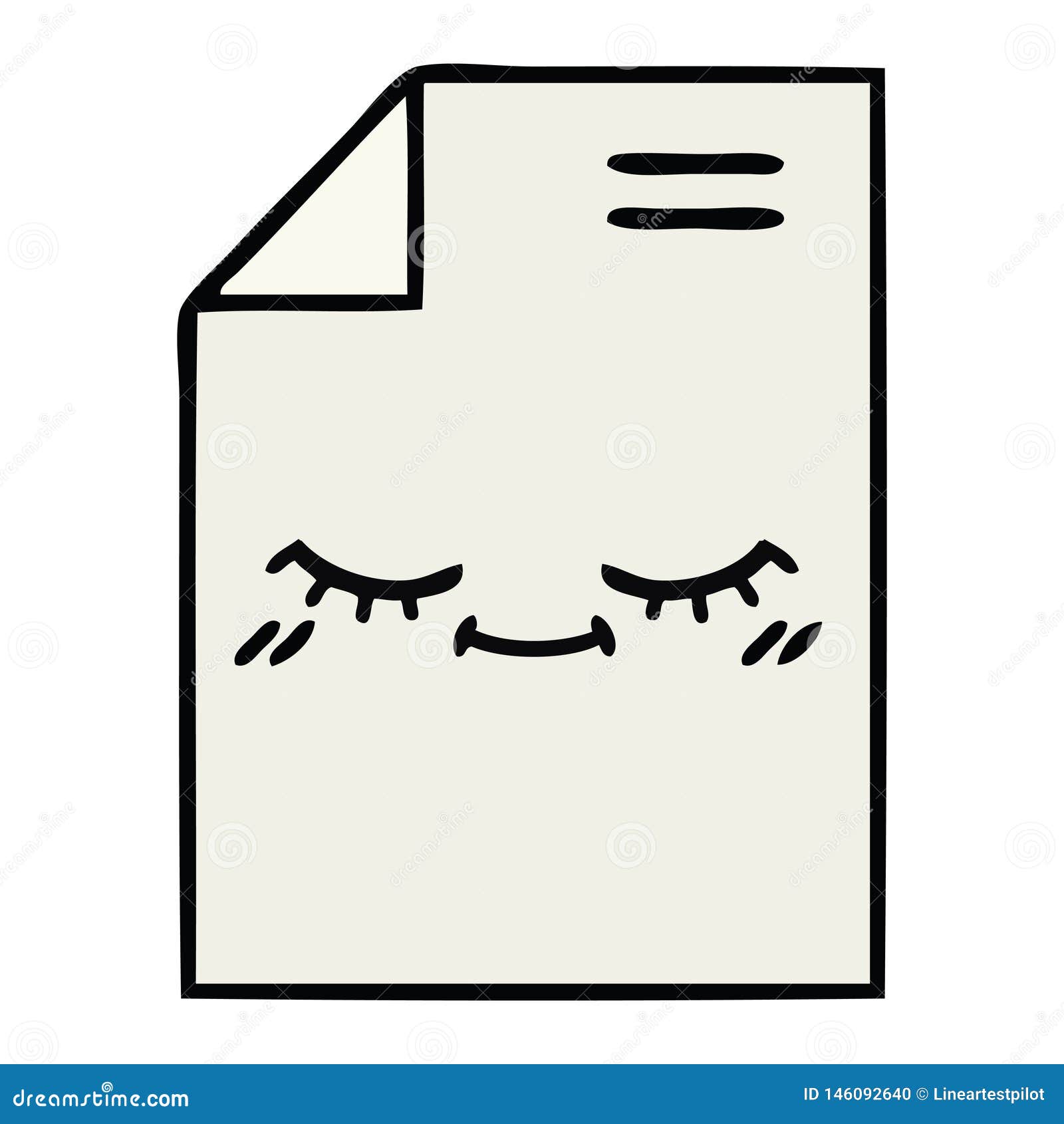 Cute Cartoon of a Sheet of Paper Stock Vector - Illustration of hand ...