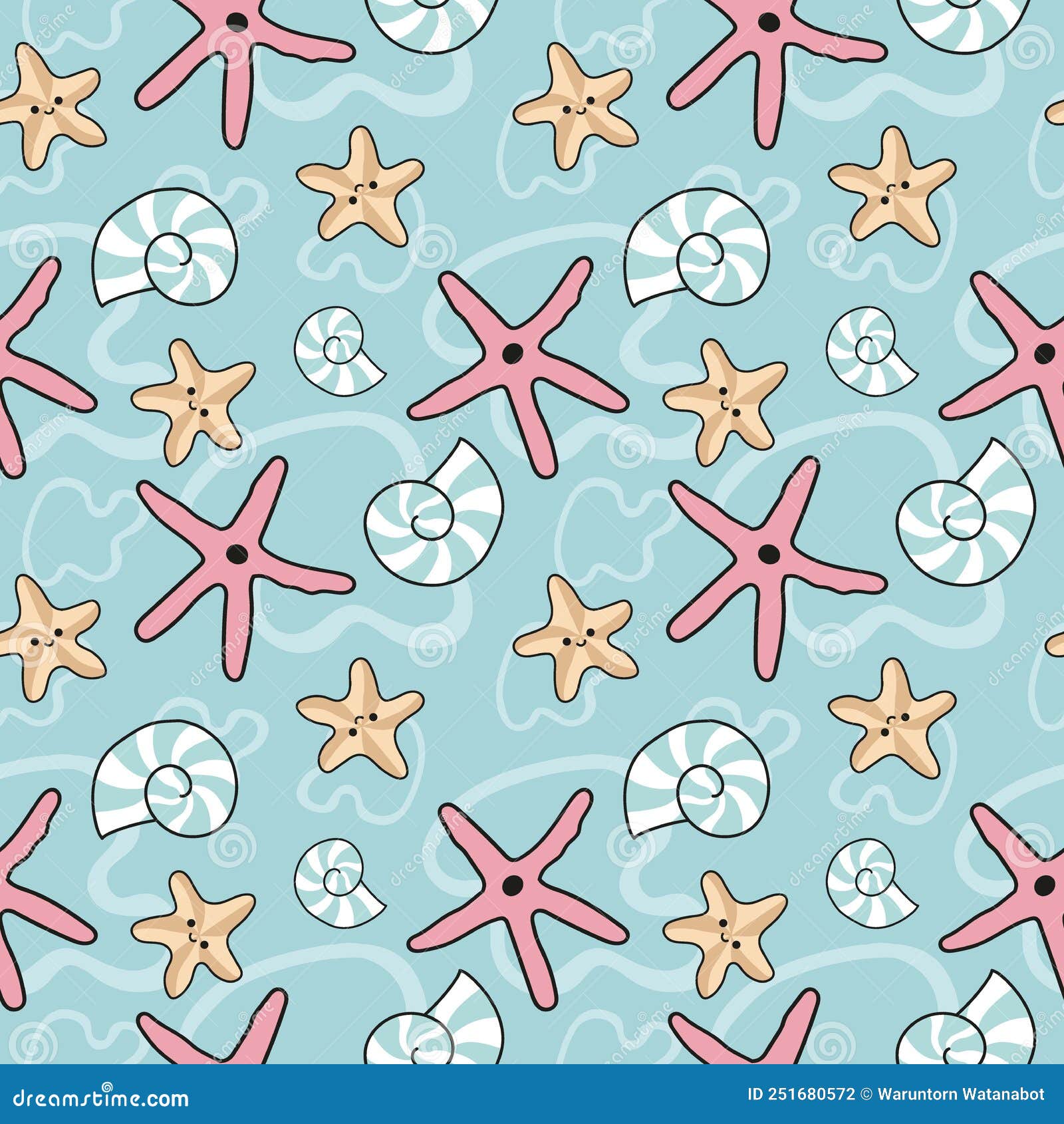 Cartoon Shells. Summer Ocean Animals Collection, Marine Habitats And ...