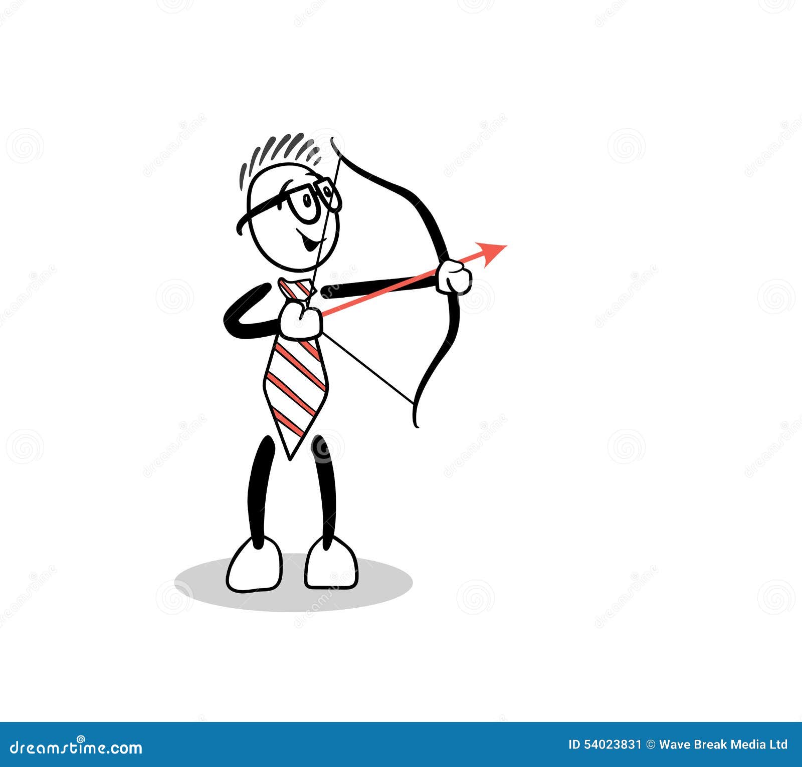 Cute Cartoon Shooting an Arrow Stock Vector - Illustration of arrow ...