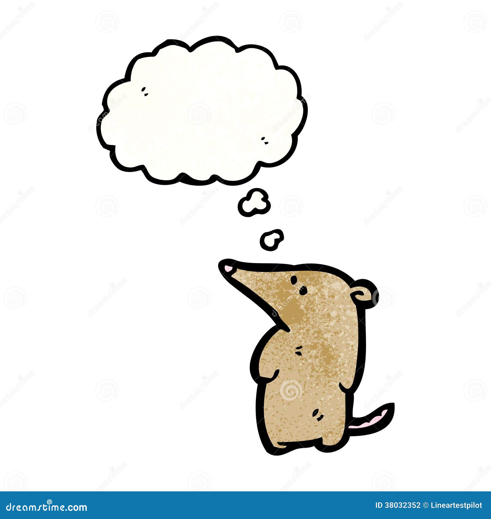 Cute Cartoon Shrew with Thought Bubble Stock Vector - Illustration of ...