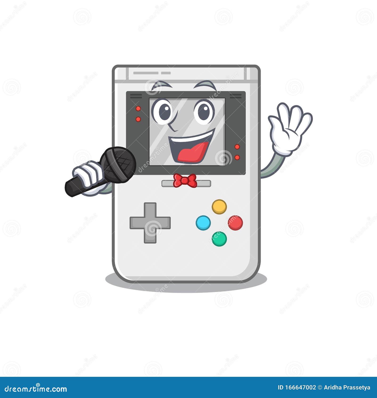 Cute Cartoon Singing Handheld Game Scroll with a Microphone Stock ...