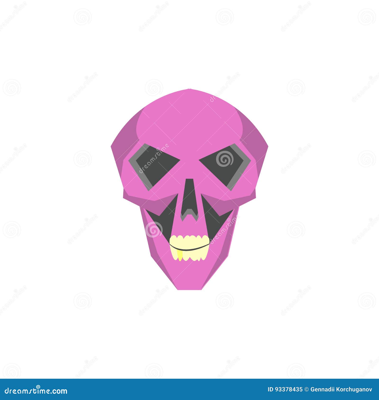 Cute cartoon skull stock vector. Illustration of classic - 93378435