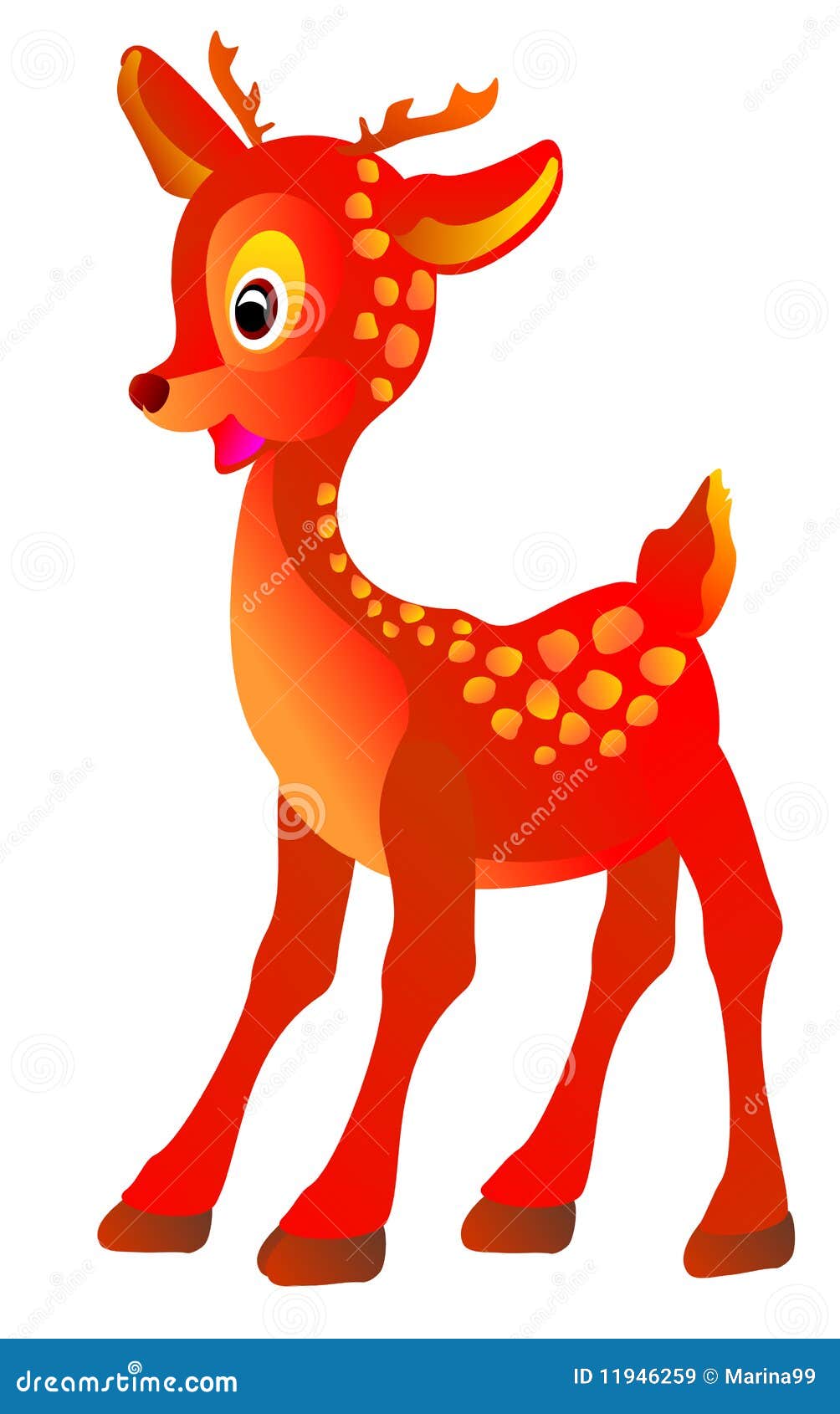 Cute Cartoon Small Deer. Vector Illustration Stock Vector ...