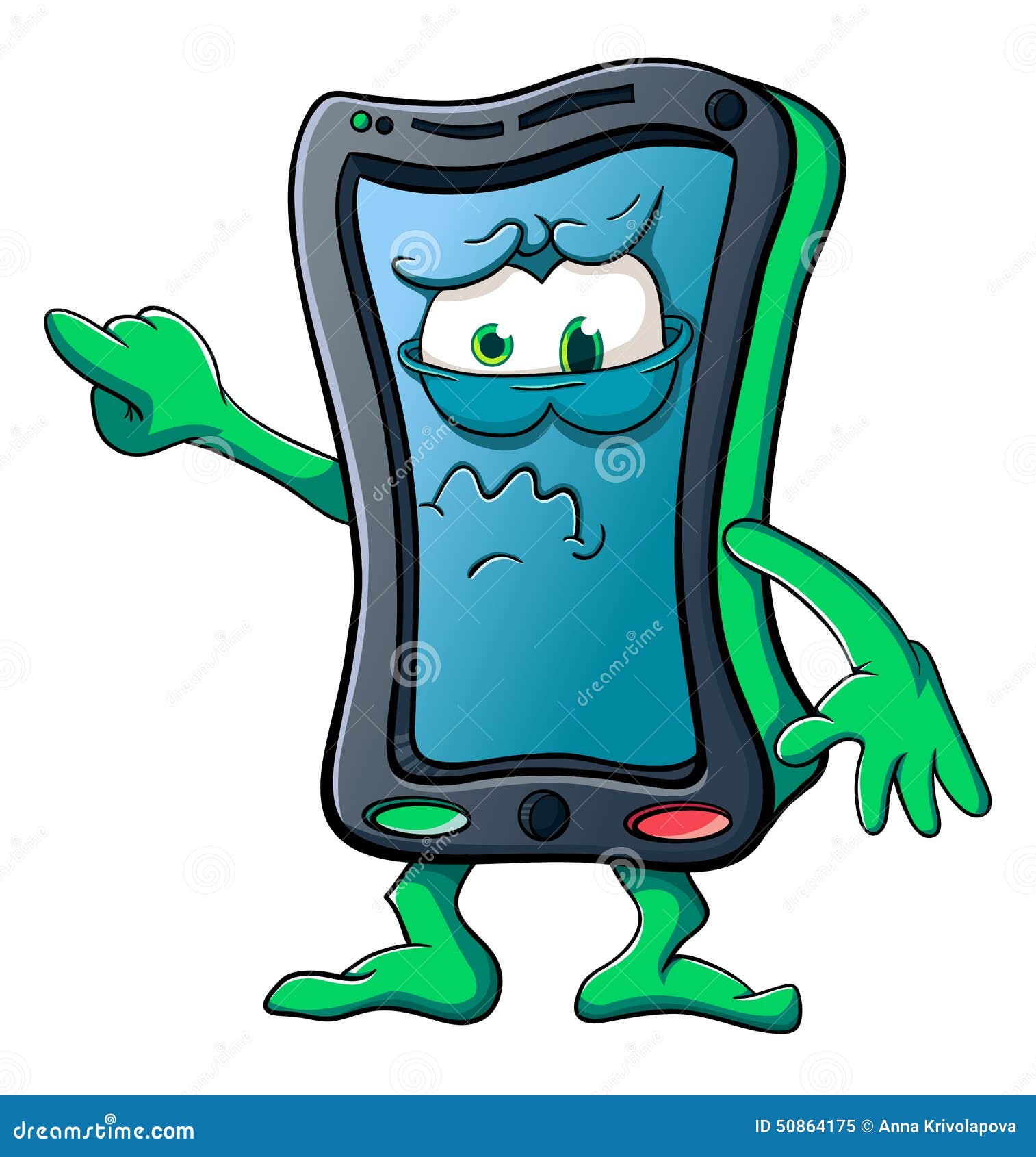 Cute cartoon smartphone stock vector. Illustration of device - 50864175