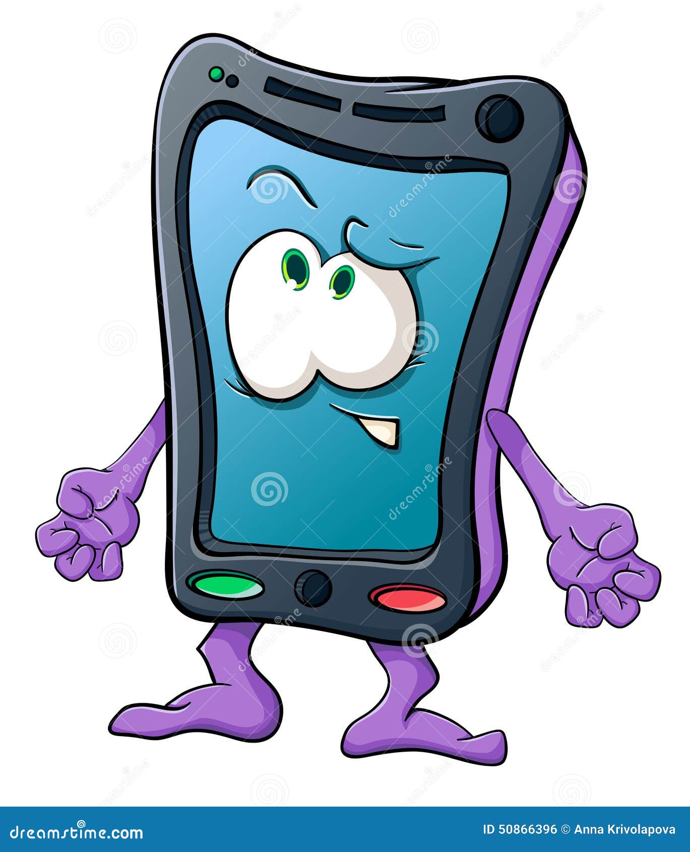 Cute Cartoon Smartphone Stock Vector - Image: 50866396
