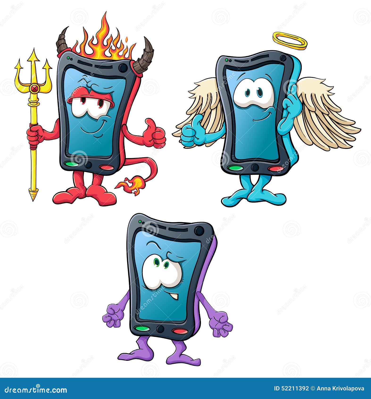 Cute cartoon smartphone stock vector. Illustration of cute - 52211392